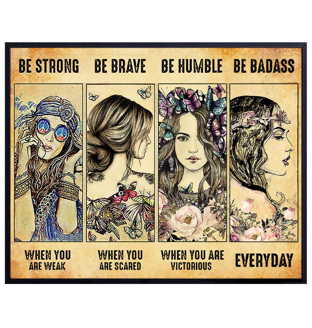 Be strong Be Brave Be Badass Poster - Boho-chic Bohemian Wall Decor ...