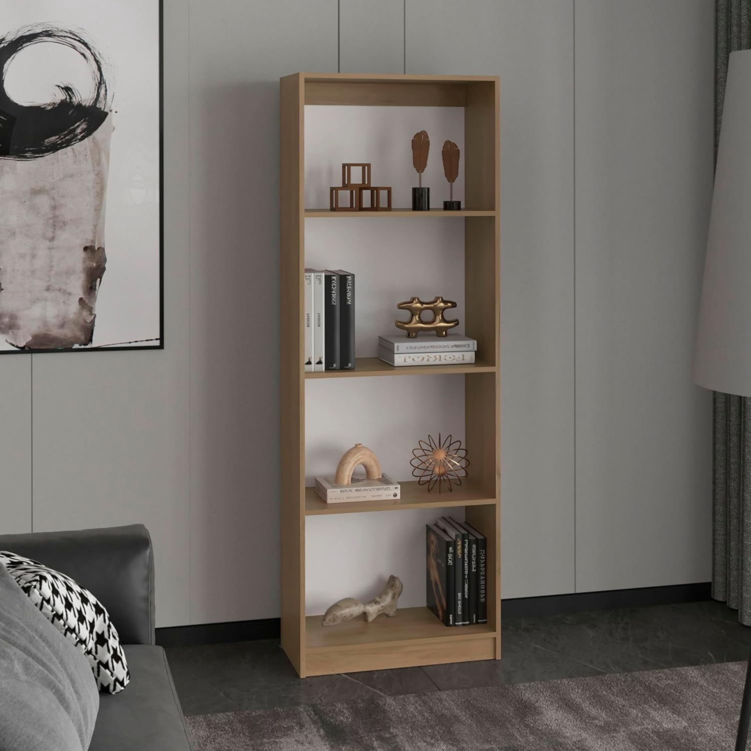 strong store Home Bookcase with 5-Shelf Modern Display Unit for Books ...