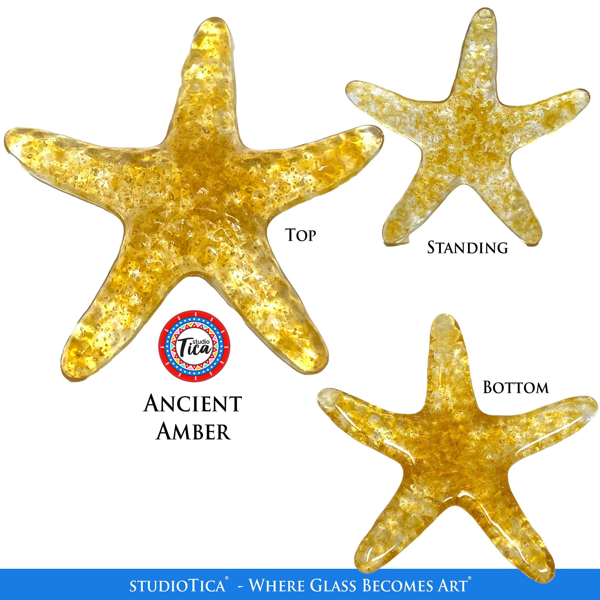 studioTica® Glass Starfish - Golden Collection - Sun Catcher ...
