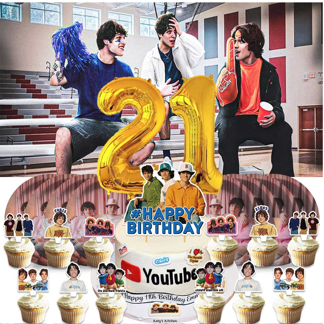 sturniolo triplets Balloons Party Supplies 21th Decor Tableware ...