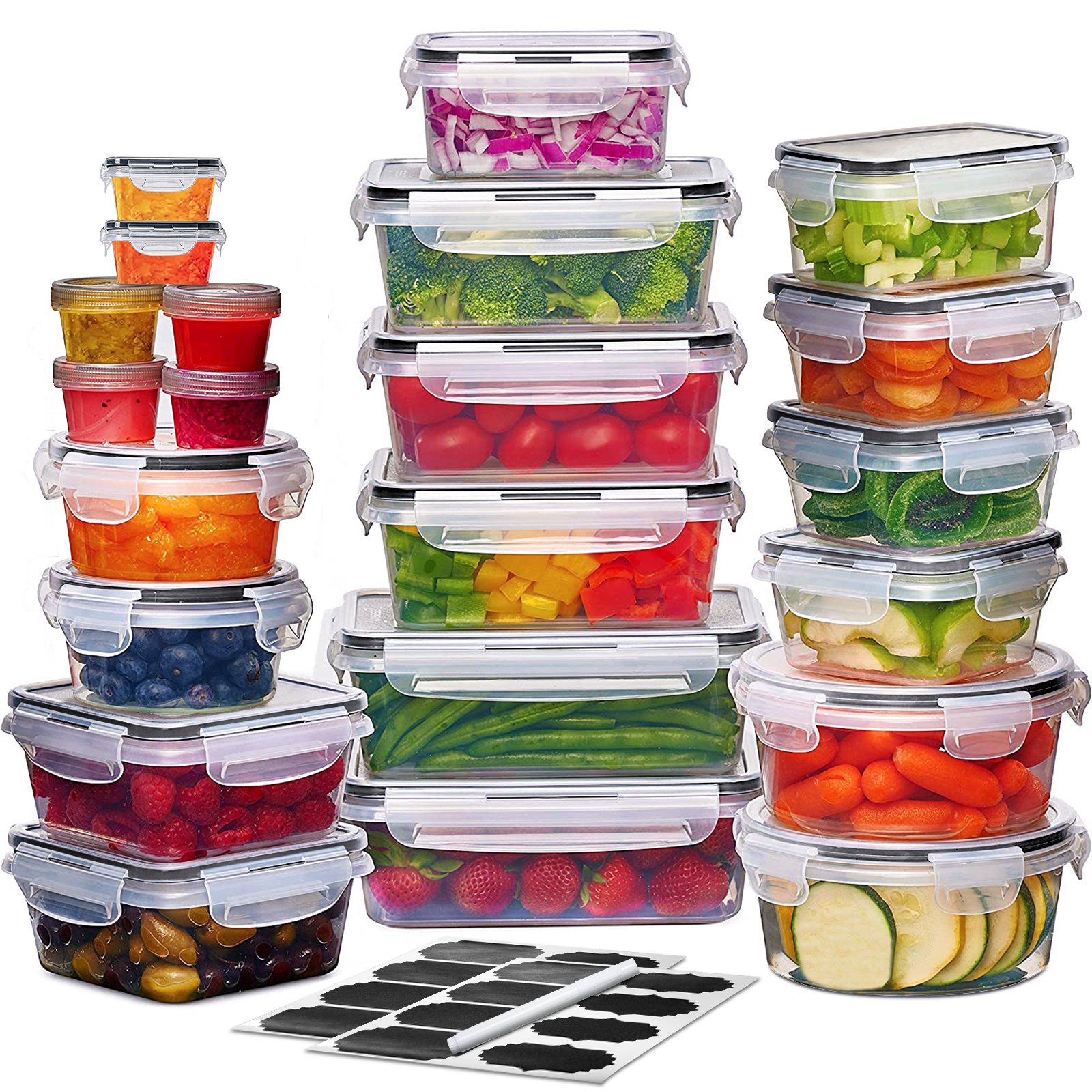 Rubbermaid Brilliance Food Storage Container, 20 Piece Variety Set ...