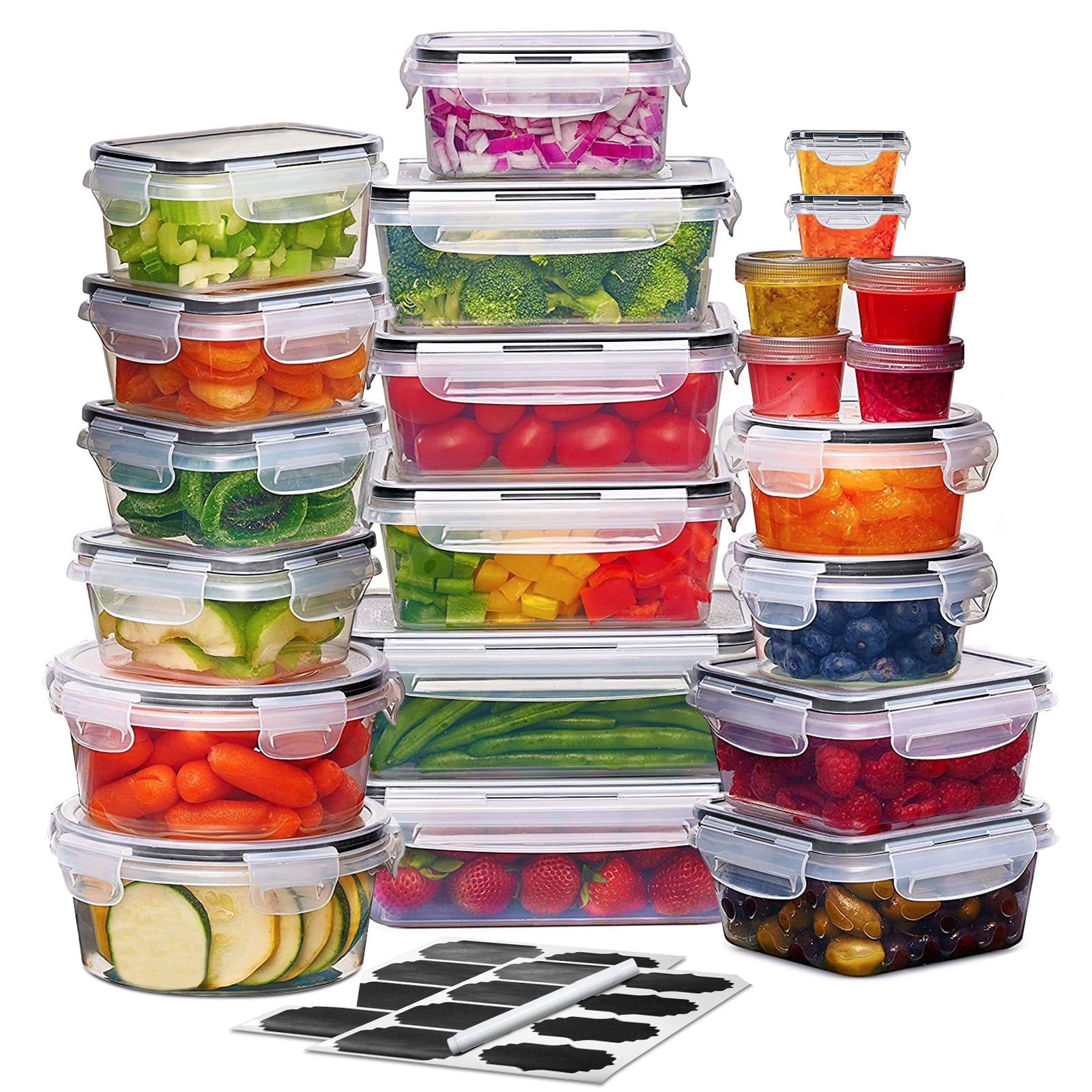 Stusgo 22 Pack Airtight Food Storage Set, BPA-Free Plastic, Leak Proof ...