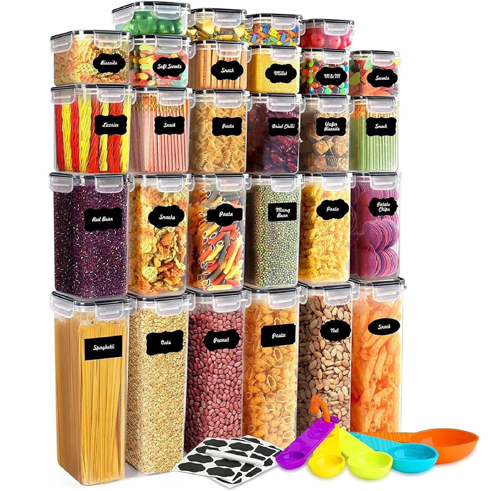 stusgo 28 Pack Airtight Food Storage Containers with Lids, BPA Free ...