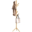 Resi Standing Coat Tree White Powder Base Natural Wood Pole - Walmart.com