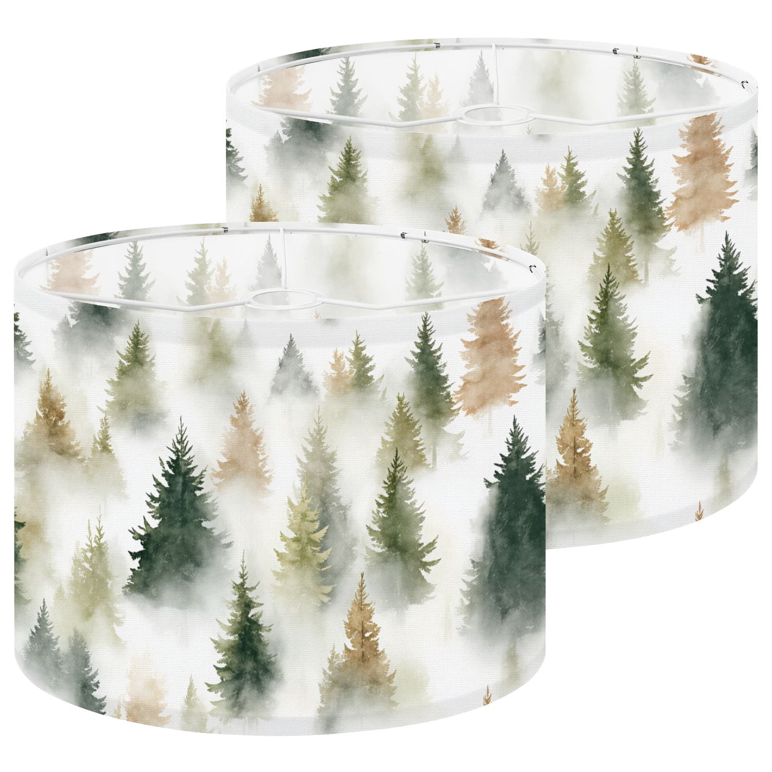 [style] Lampshades 2 Pack Foggy Forest Misty Woodland Green Yellow ...