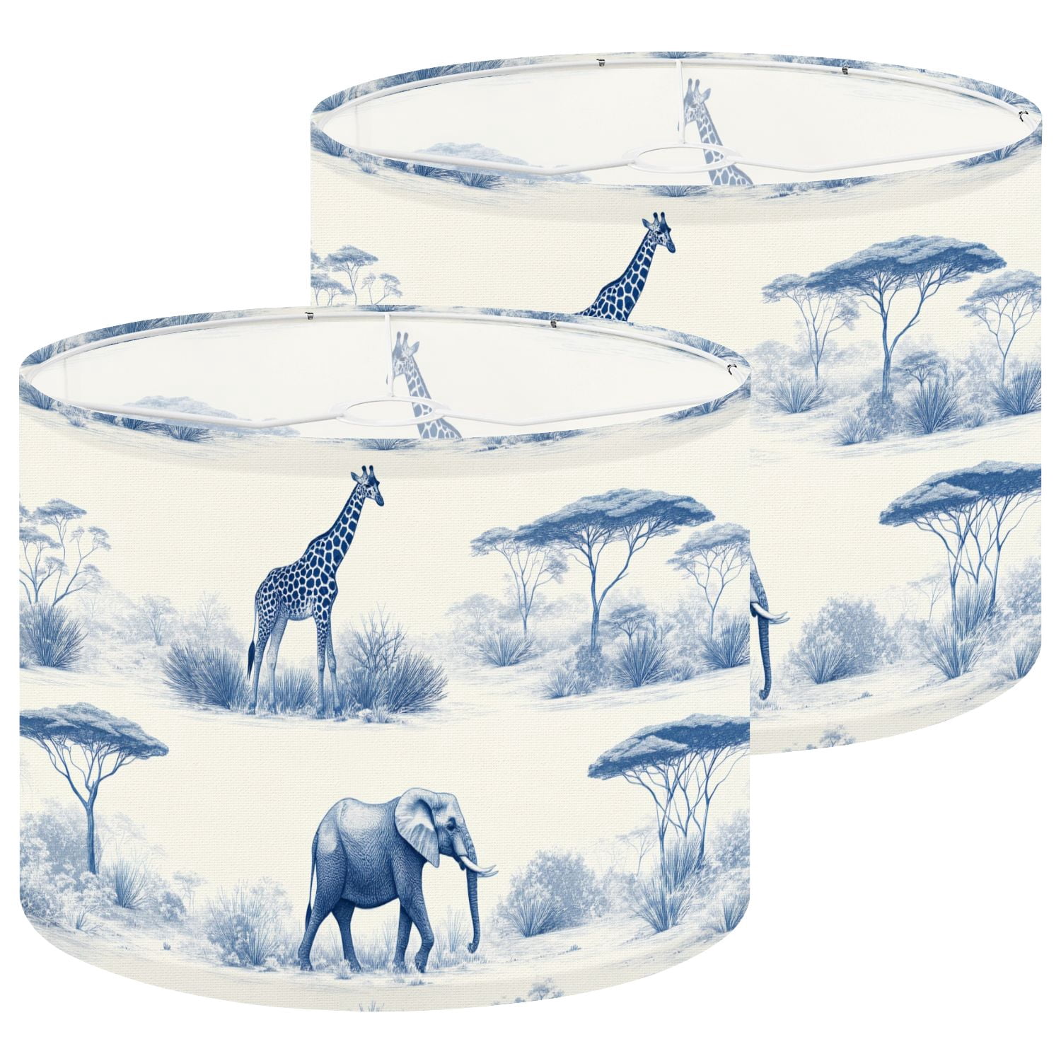 [style] Lampshades 2 Pack Tropical Jungle Animals Boho Giraffe Elephant ...