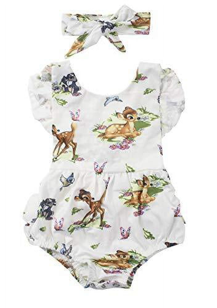 stylesilove Infant Baby Girl Ruffled Cap Sleeve Sunsuit Romper with ...