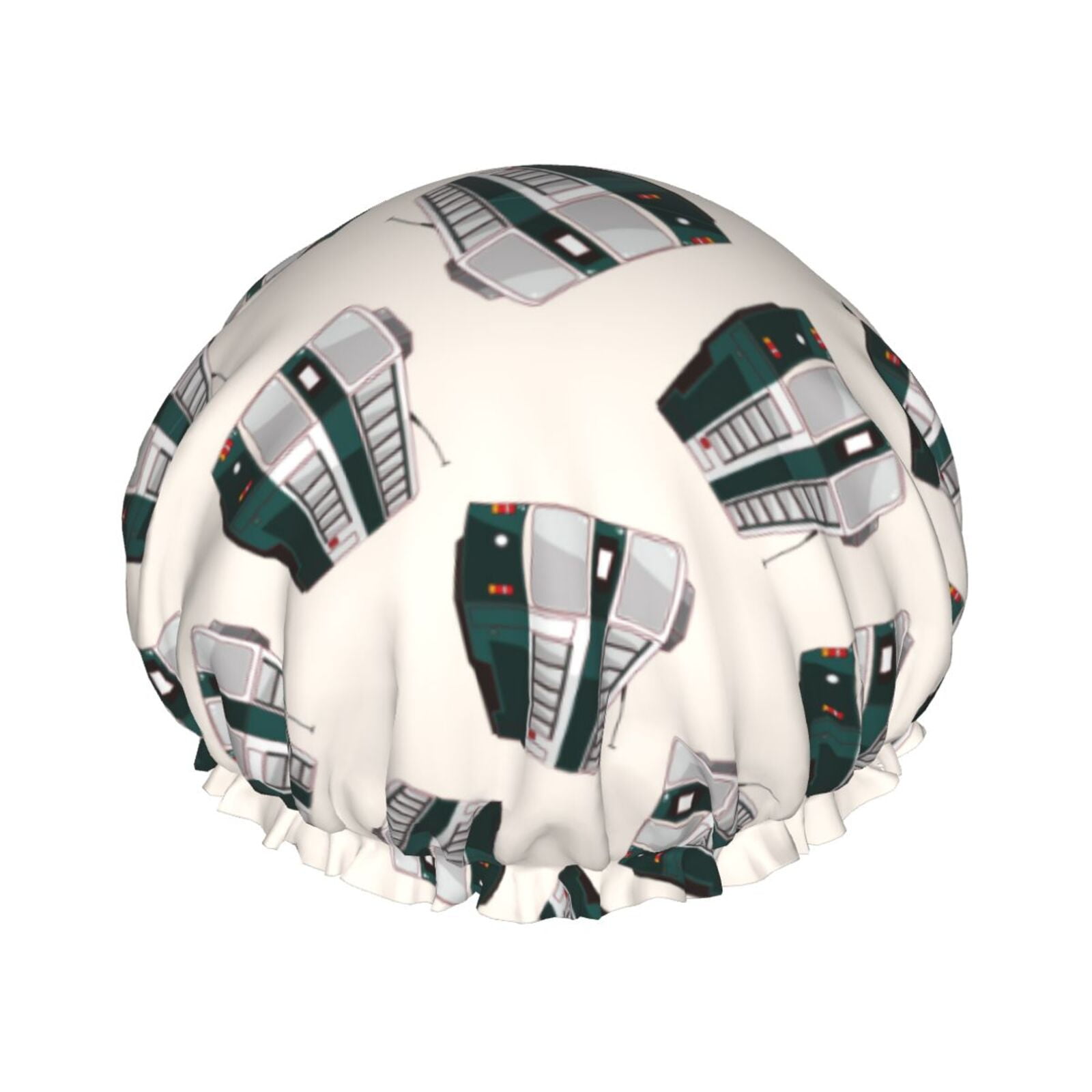 subway Print Shower Cap, Reusable Bath Hair Hat for all Hair Lengths ...