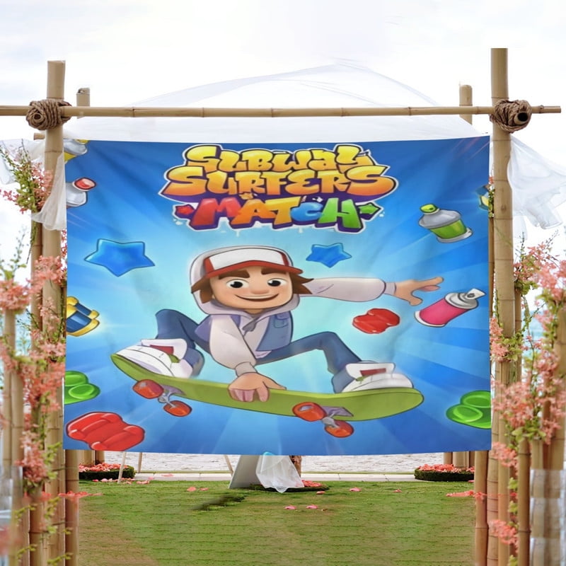 subway surfers pattern wall hanging 50*60 inches high-quality peach ...