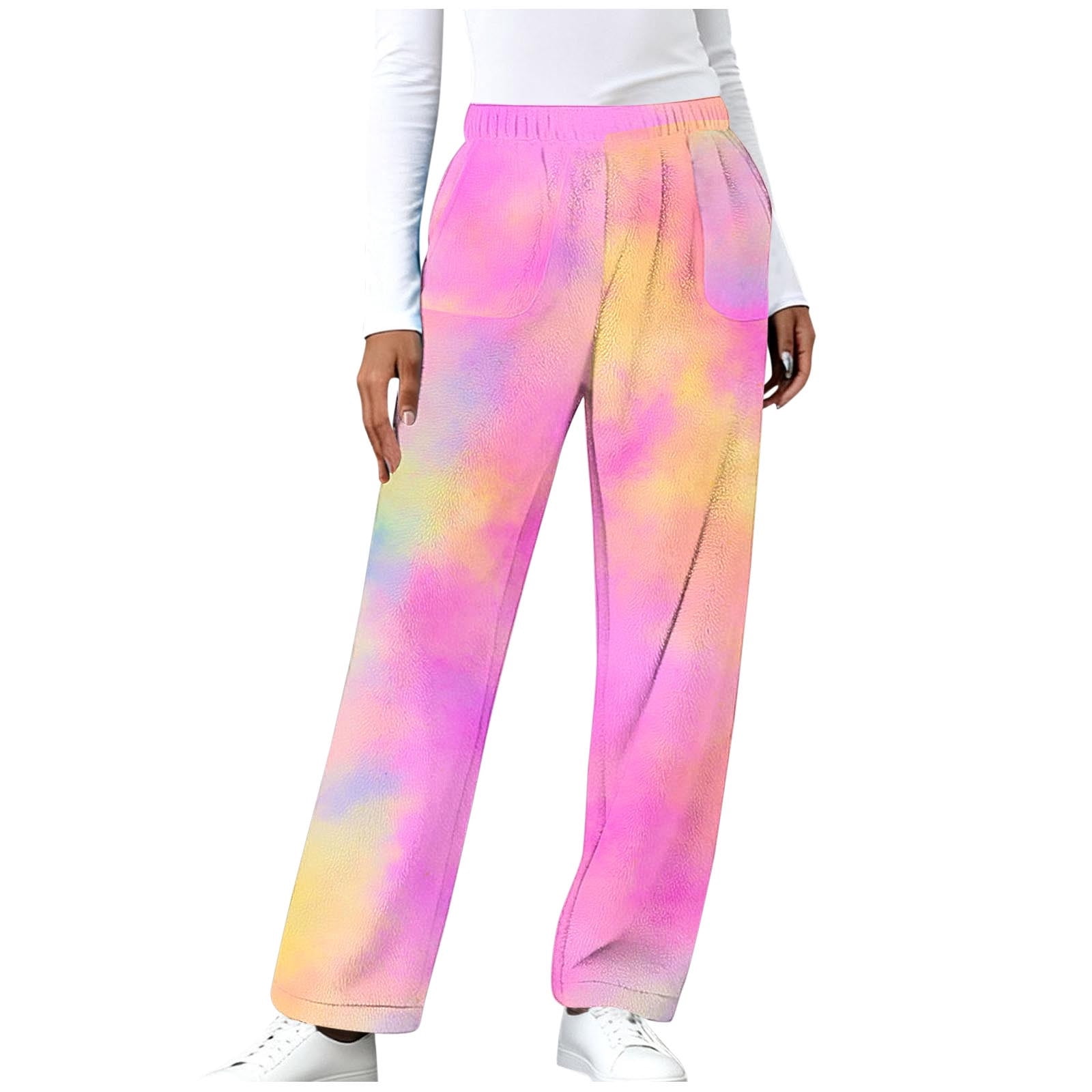 successthop Flannel Pajama Pants Women Color Changing Casual Wide Leg ...
