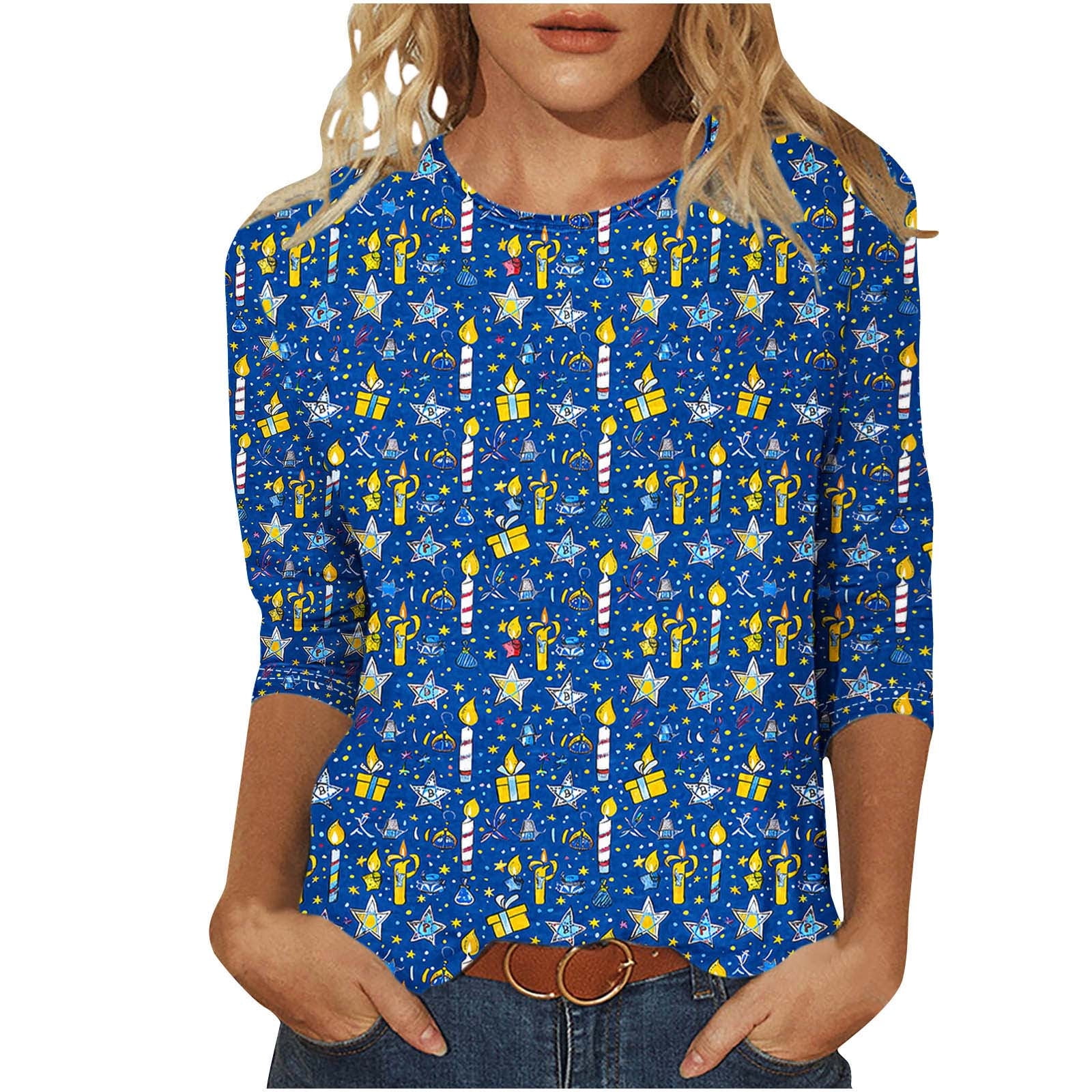 successthop Hanukkah Clothing Women Happy Festival Plus Size Oversized ...