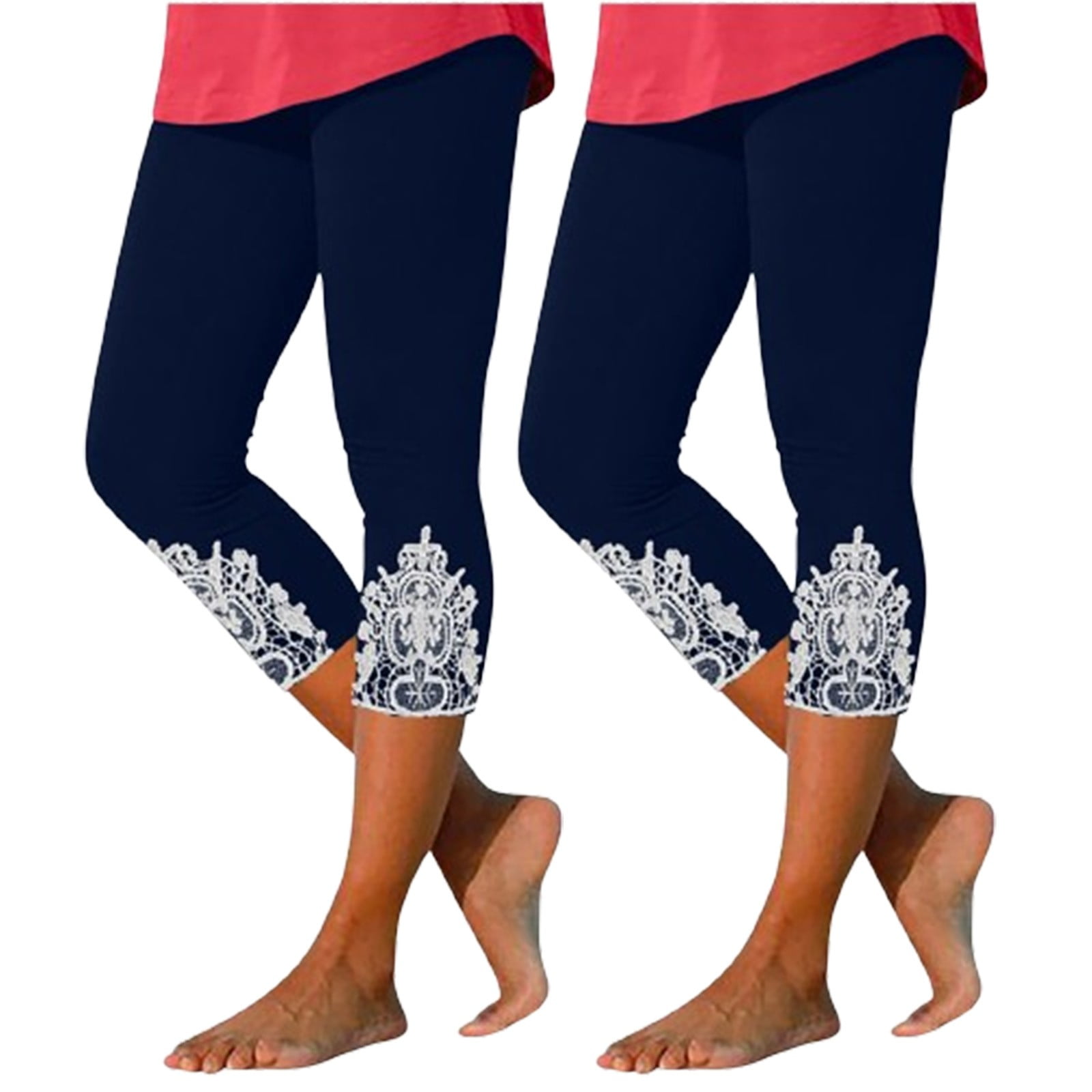 successthop High Waisted Leggings for Women Package Of Two Lace Plus ...
