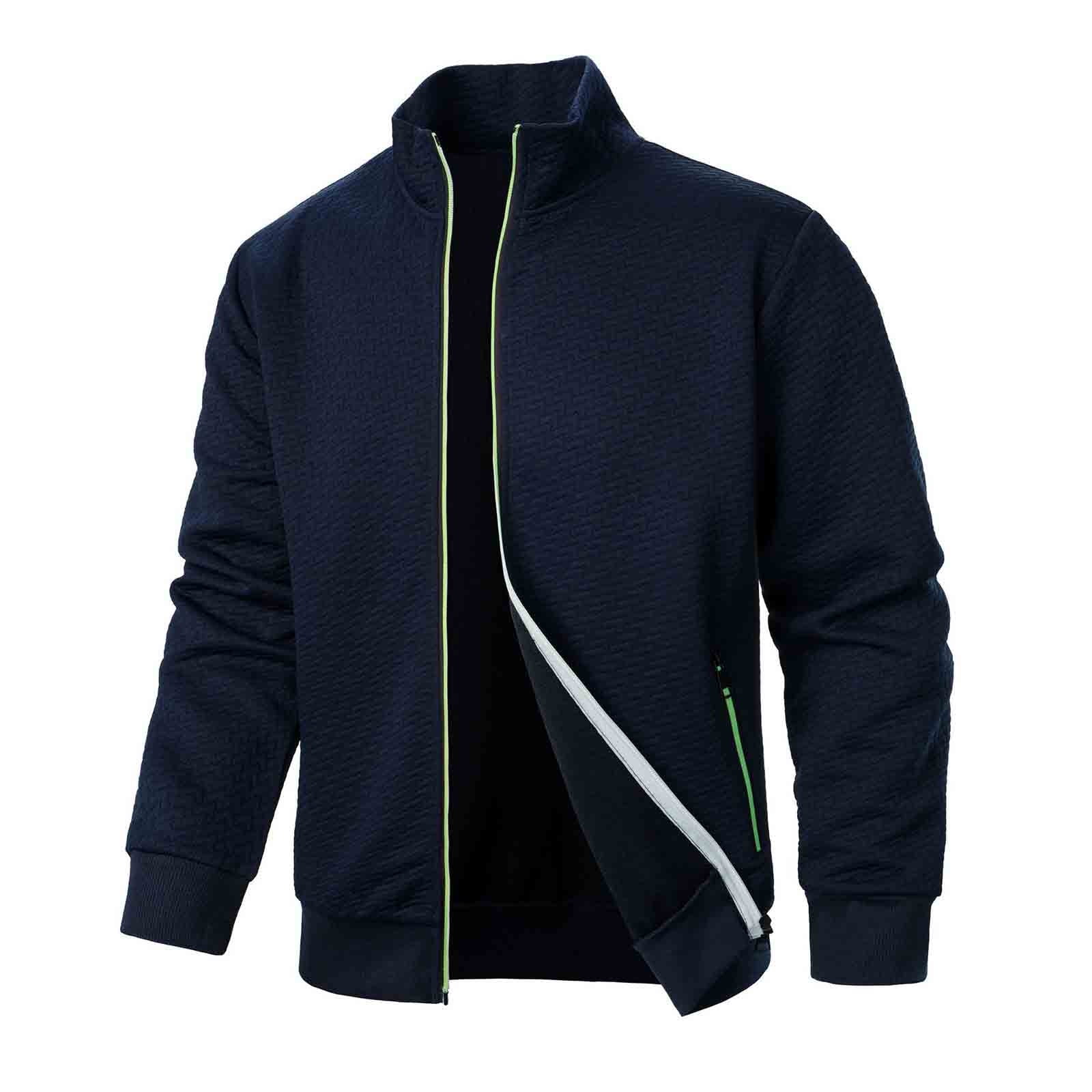 successthop Mens Winter Coats Long Sleeve No Hooded Jacket with Pockets ...