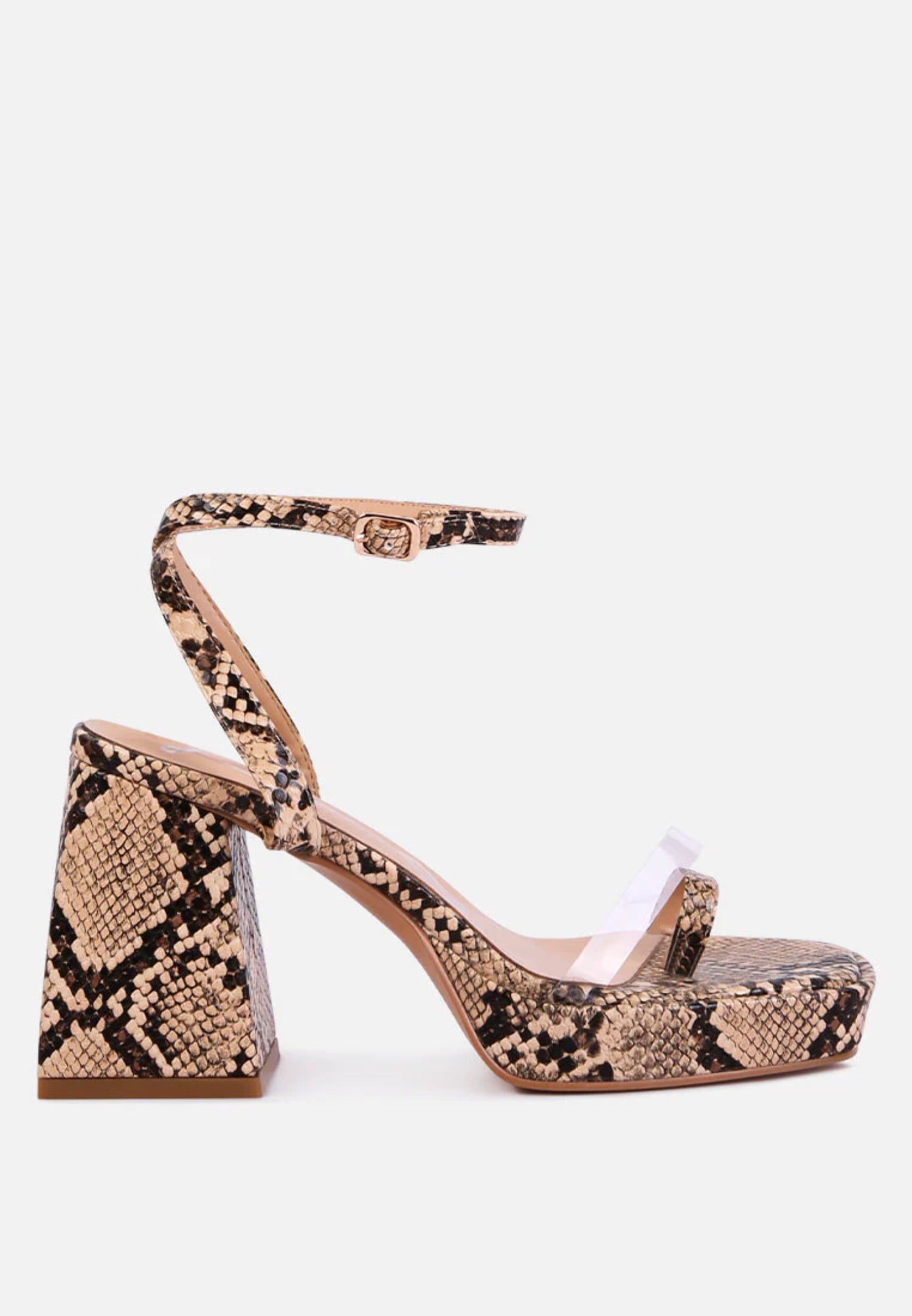 such flirt snake print triangular block heel sandals - Walmart.com
