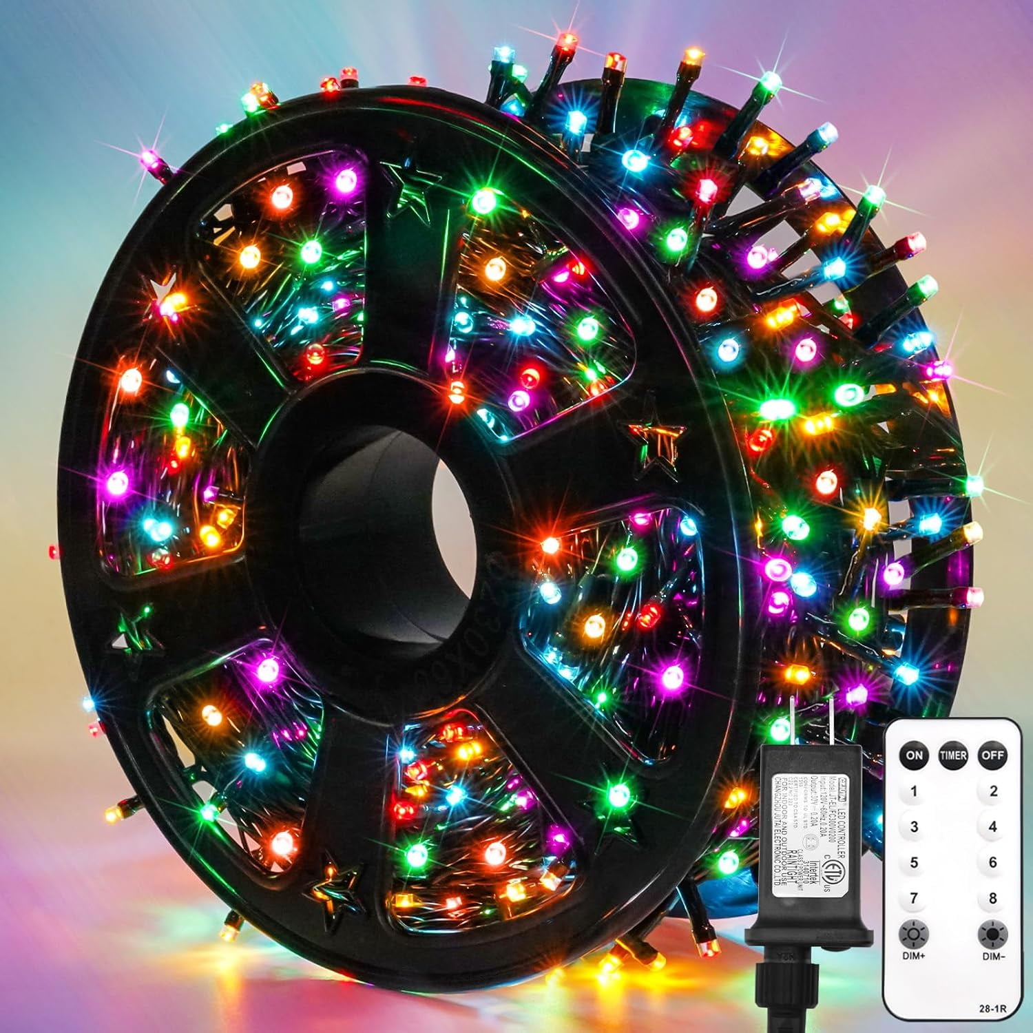 suddus 200 LED Multicolor Christmas Lights, 8 Modes Blinking Christmas ...