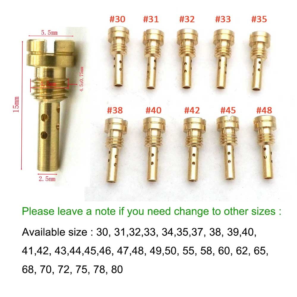 Suitable for 10pcs Slow Pilot Jet 4.5X0.75mm Thread for Keihin Kawasaki CV CVK FCE FCR ...