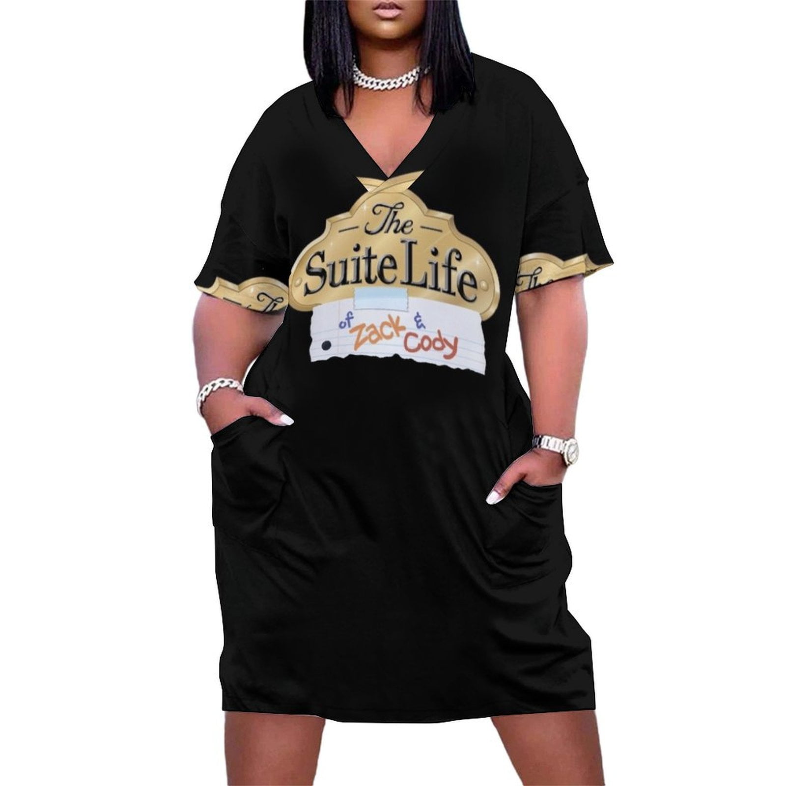 suite life of zack and cody logo Loose Pocket Dress cocktail dresses dress women summer 2025 ...