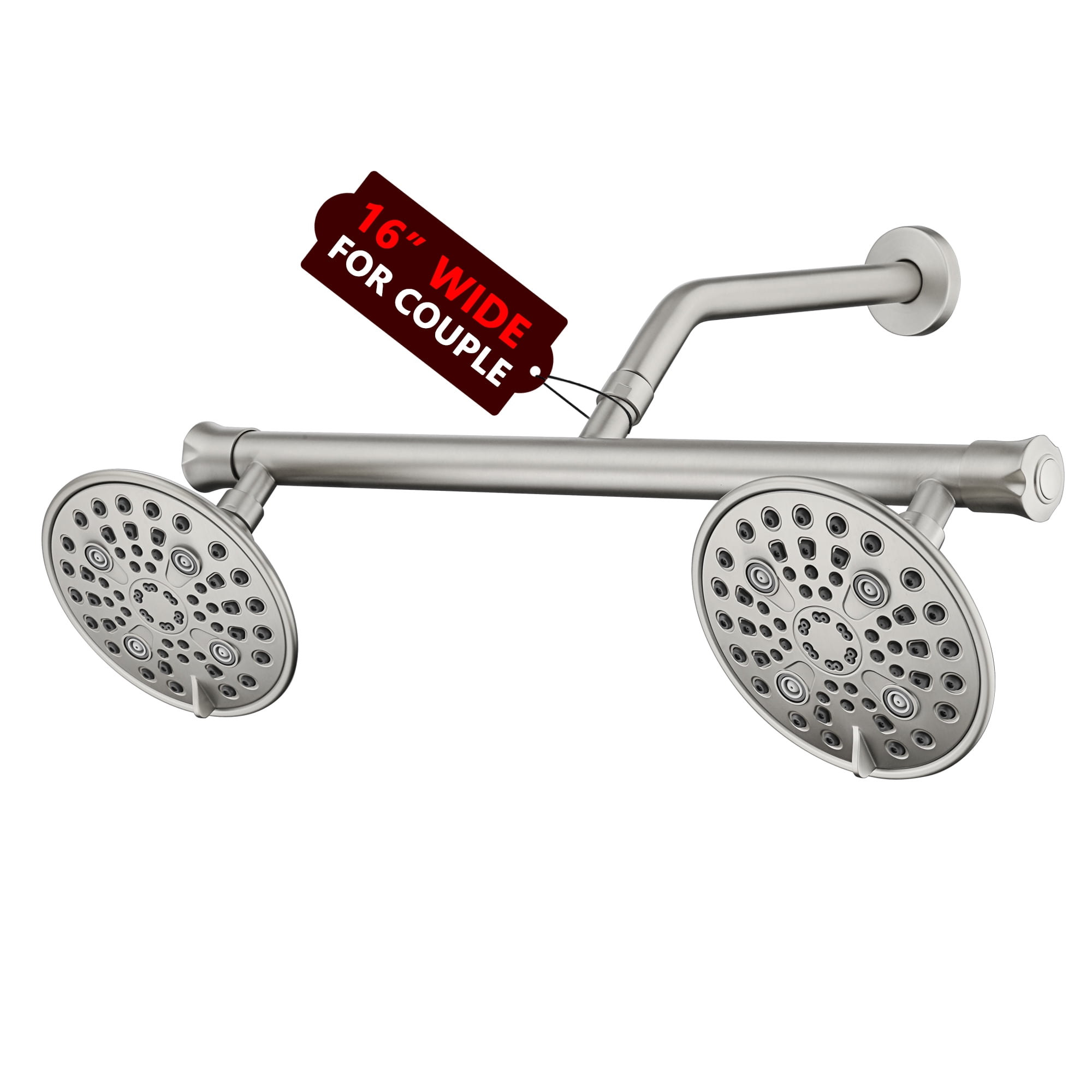 sumerain Dual Showerhead and Shower Arm Kit for Couples, 6 Spray ...