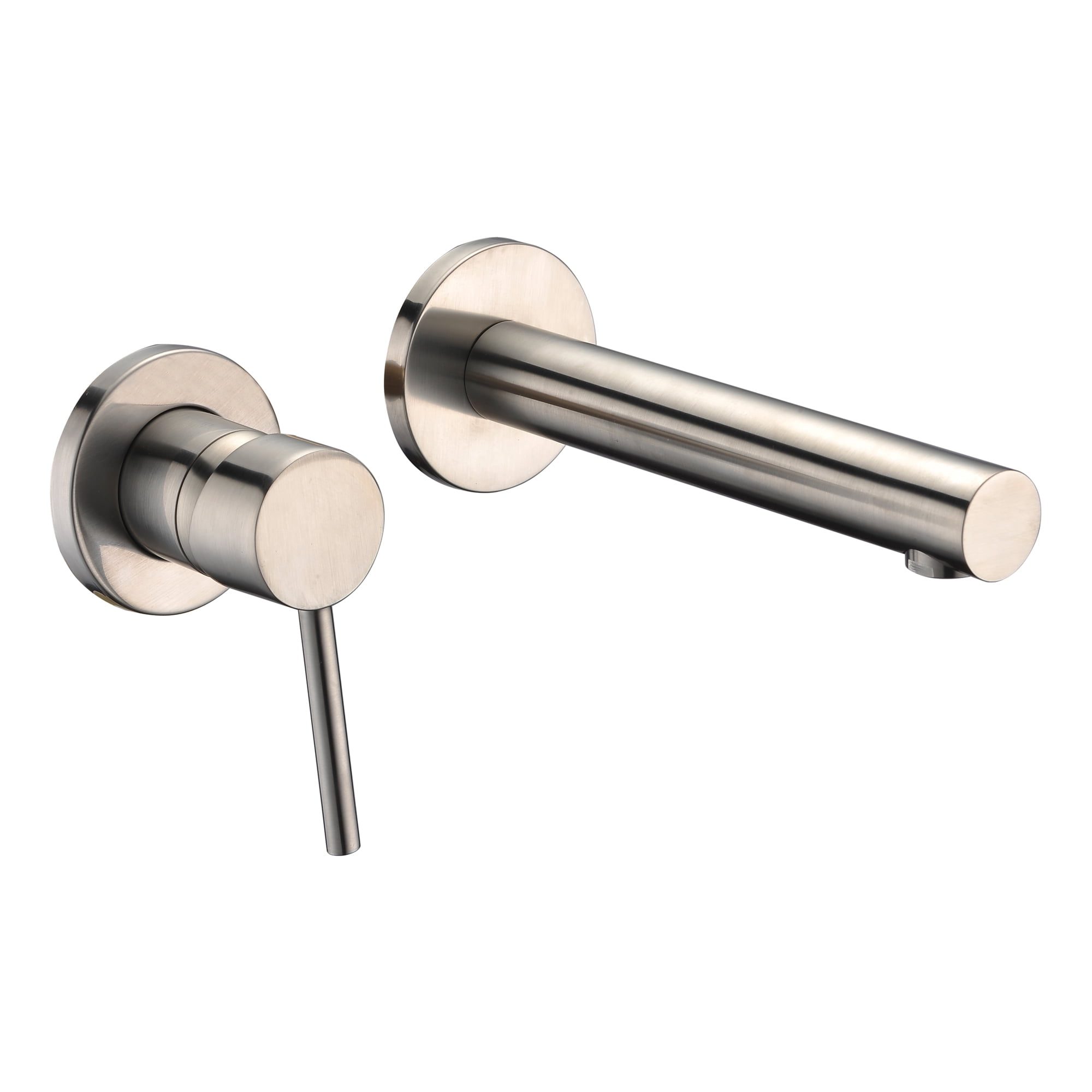 sumerain Single Handle Left-Handed Wall Mount Bathroom Faucet Brushed ...