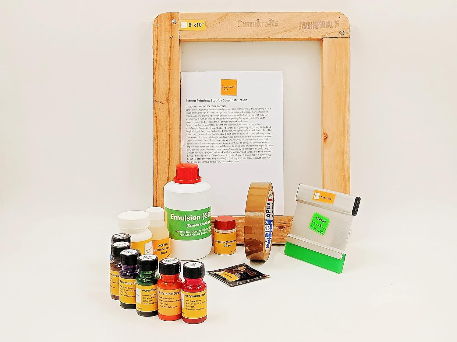 sumikrafts Screen Printing DIY kit for Beginners Screen Printing Wooden ...