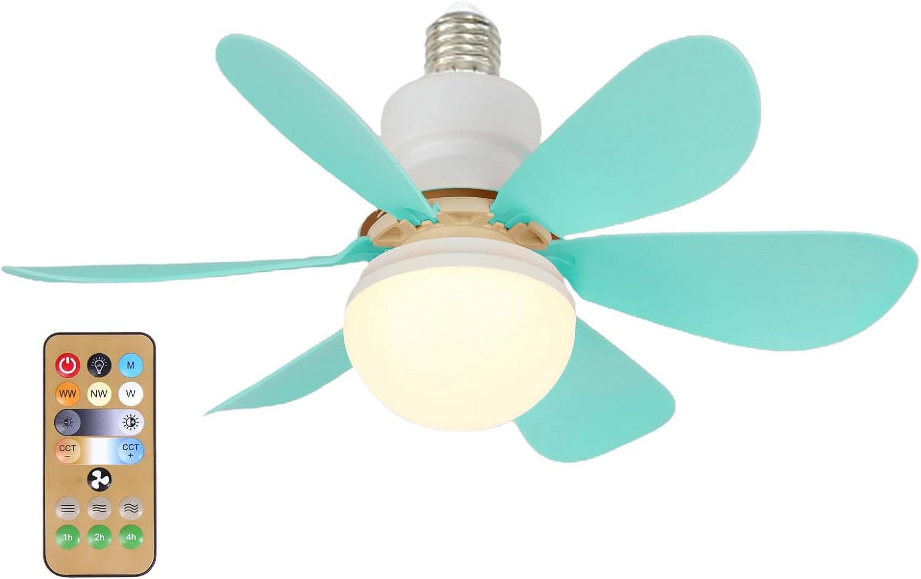 summer 2-in-1 Ceiling Fan Light with Remote Control 3-Gear Adjustable ...
