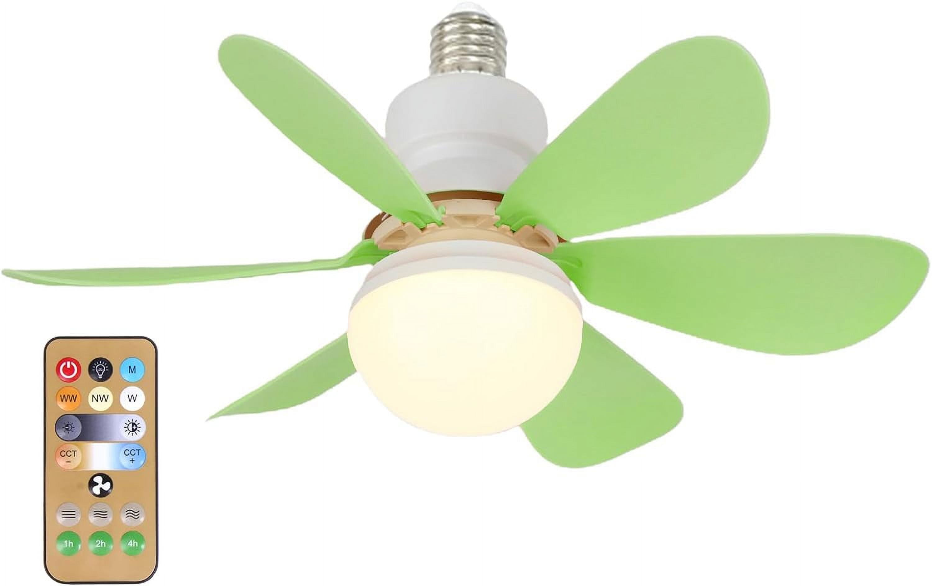 summer 2-in-1 Ceiling Fan Light with Remote Control 3-Gear Adjustable ...