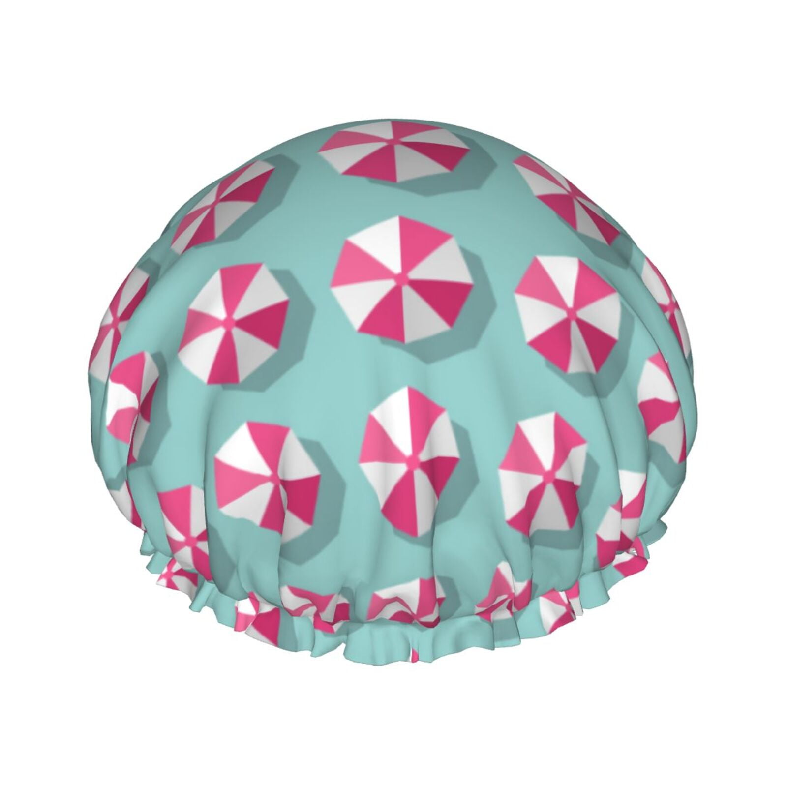 summer Pattern Shower Cap, Reusable Bath Hair Hat for all Hair Lengths ...