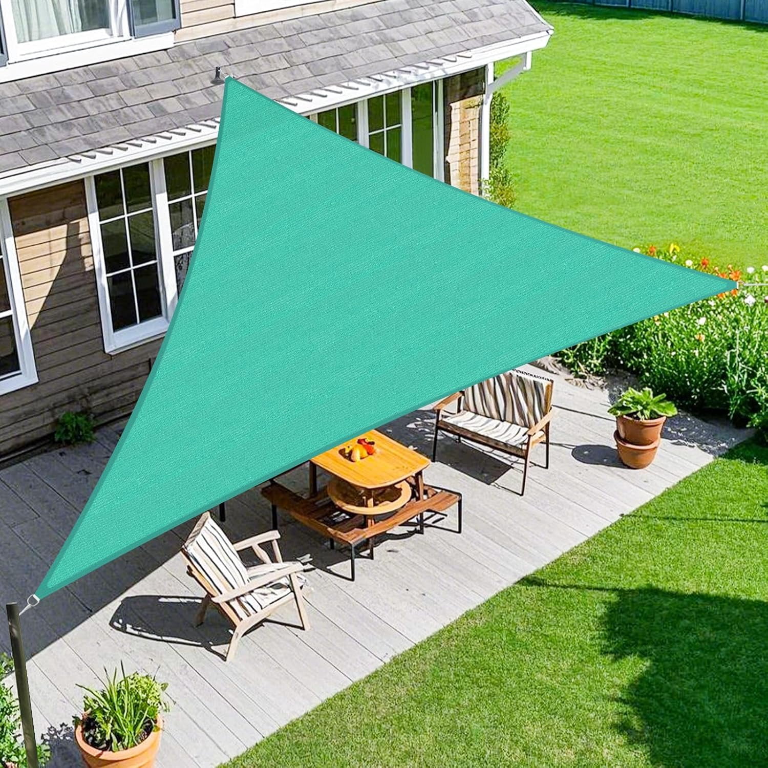 **sun shade sail 20'x20'x20' curved edge outdoor shade canopy turquoise ...