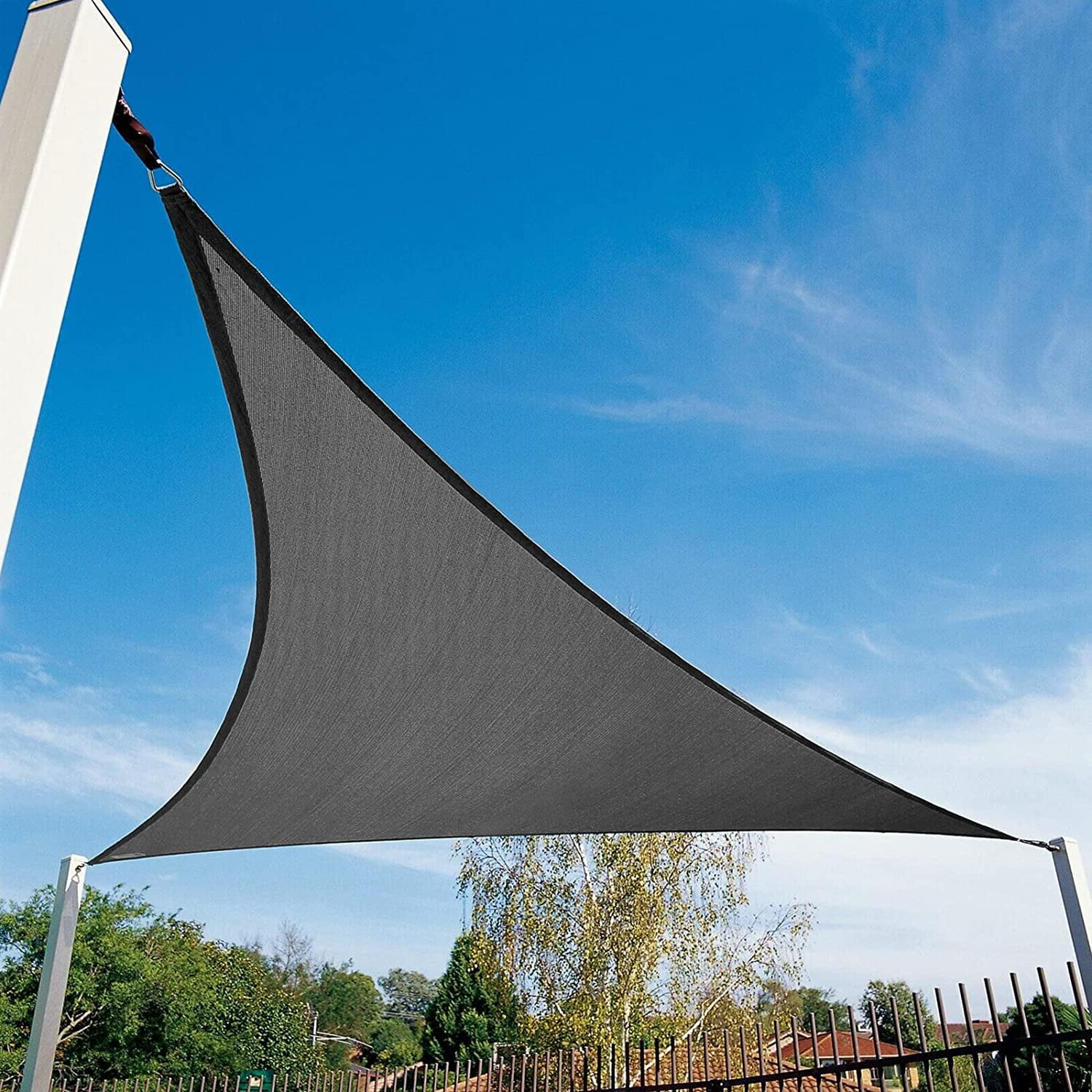 **sun shade sails canopy 6' x 14' x 14 triangle, 95% uv block, 185gsm ...