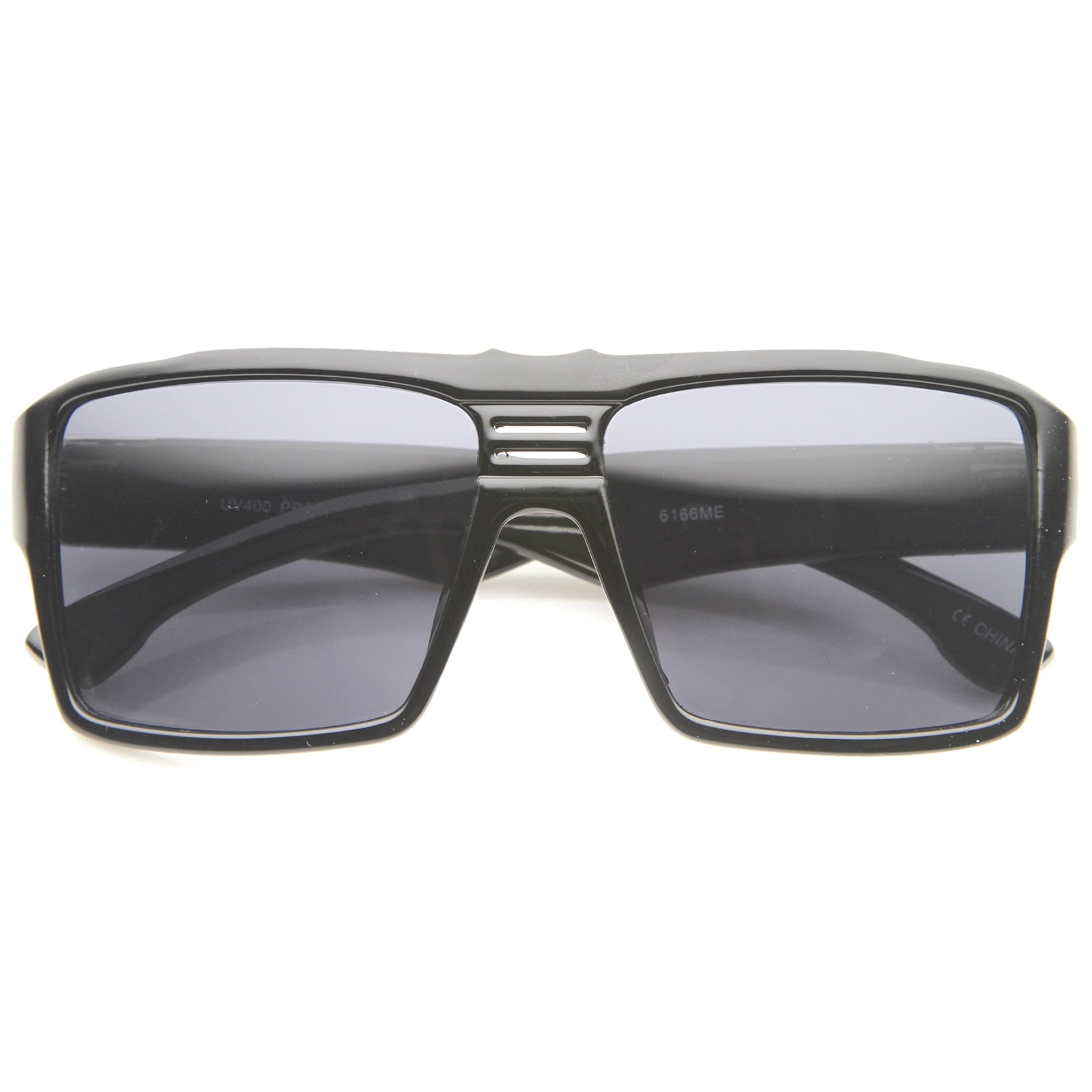 sunglassLA Unisex Men's Modern Casual Flat Top Wide Temple Rectangle ...