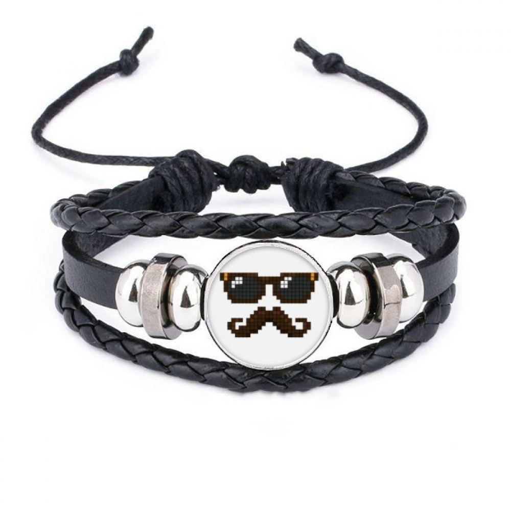 sunglasses beard man bracelet braided leather woven wristband - Walmart.com