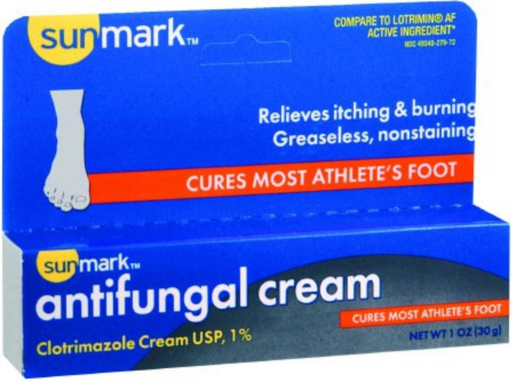 sunmark Antifungal Cream, 1% Clotrimazole, Relieves Itching, 1 Count ...