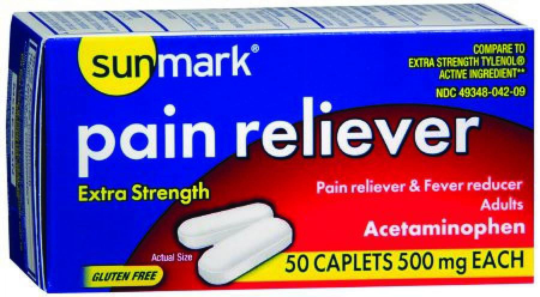 sunmark Extra Strength Pain Reliever Caplets - 500 milligram Strength ...