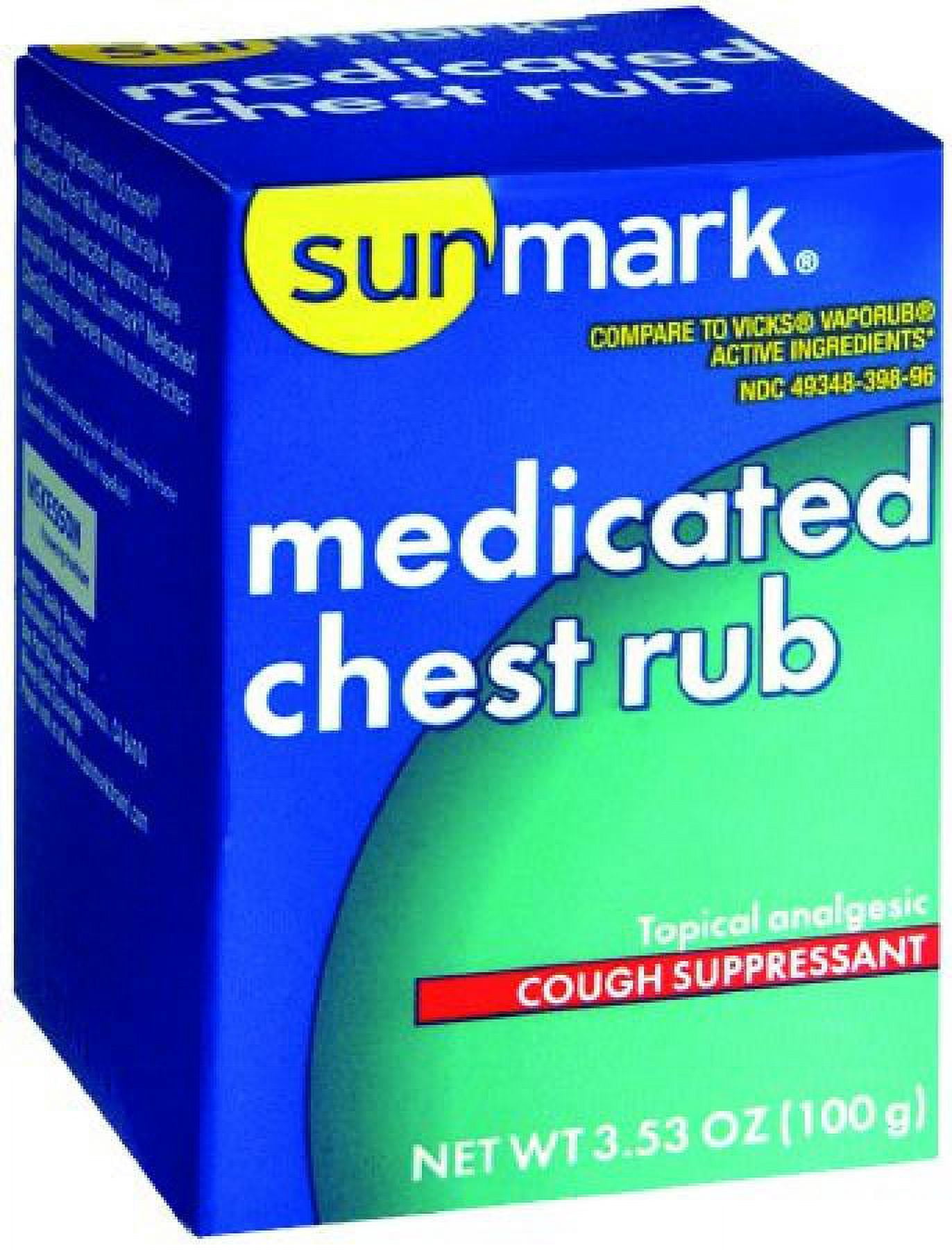 sunmark Medicated Chest Rub 4.8% - 1.2% - 2.6% Strength, 3.5 ounces, 1 ...