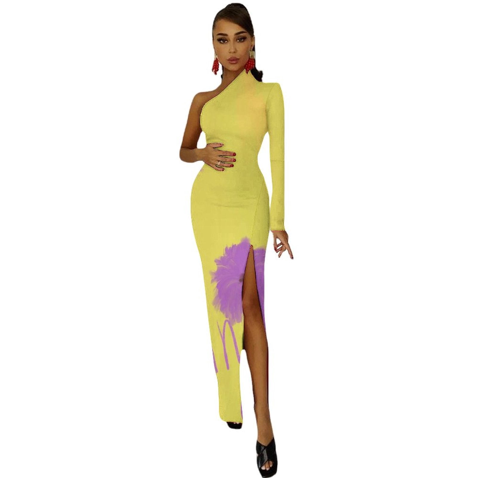 sunny Half Dleeve Split Dress elegant dresses for women Bridesmaid ...
