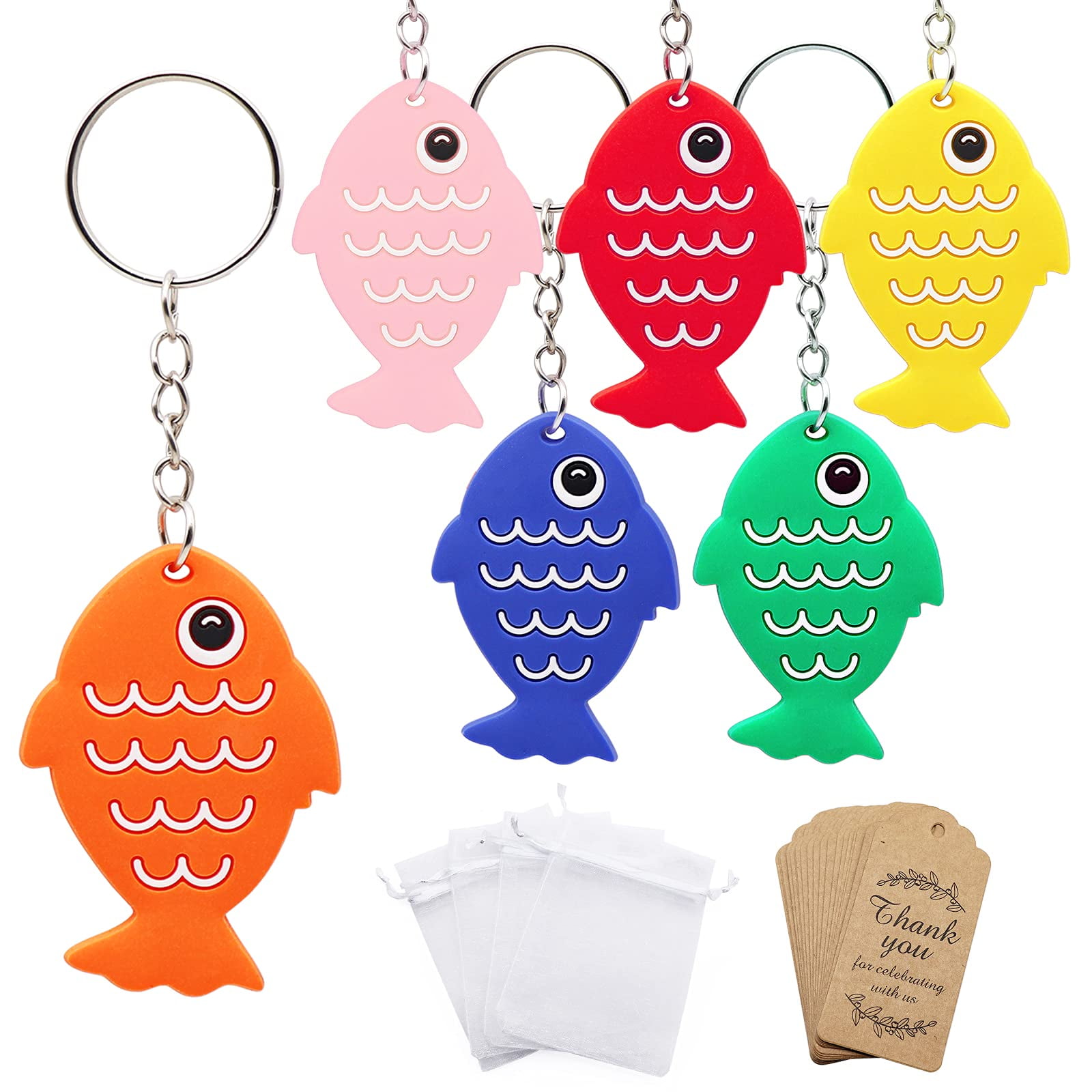 sunny seat Fish Keychains KEF16 1st Birthday Party Favor 24 Pack With ...