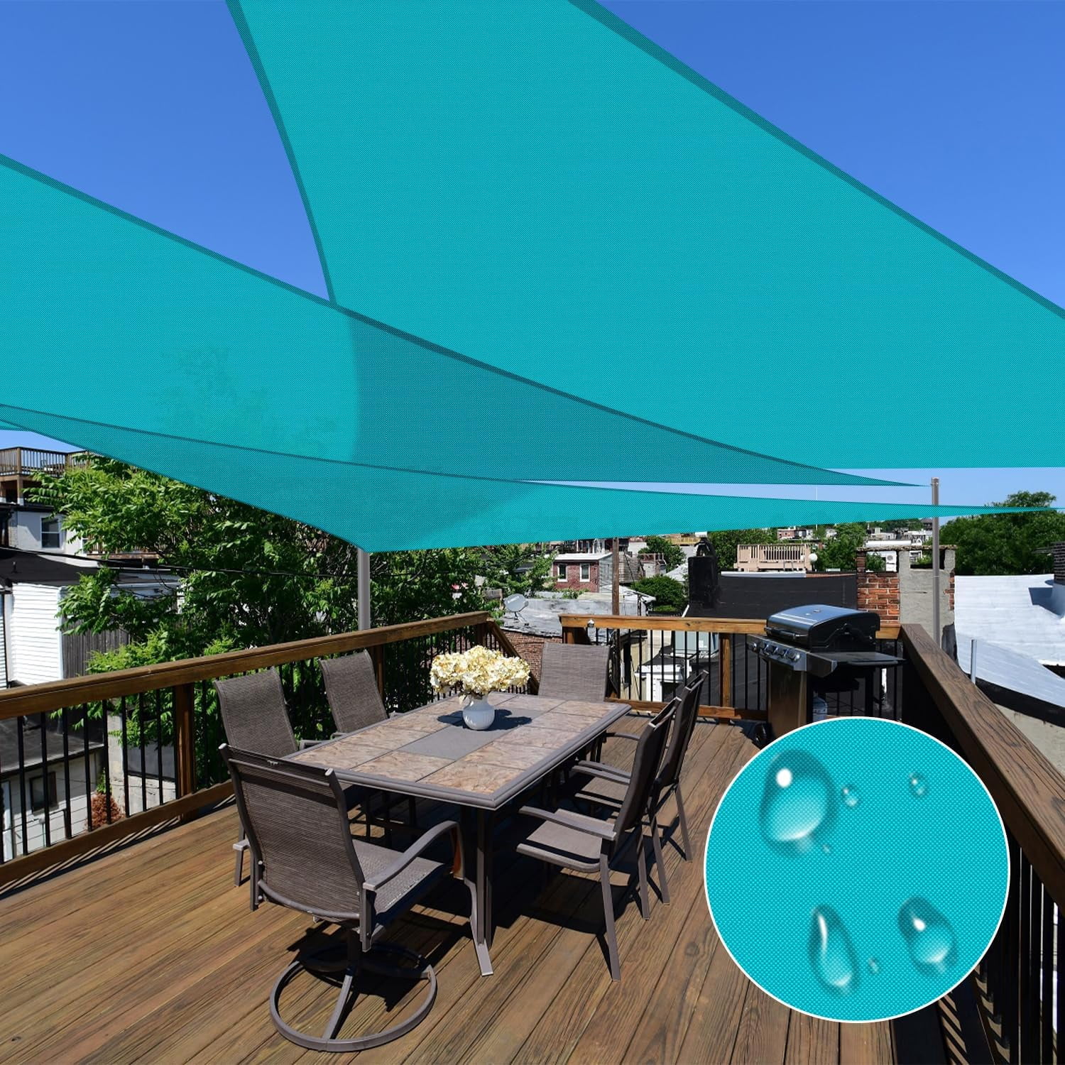 **sunrise 1 piece 16' x 16' x 16' waterproof sun shade sail outdoor ...