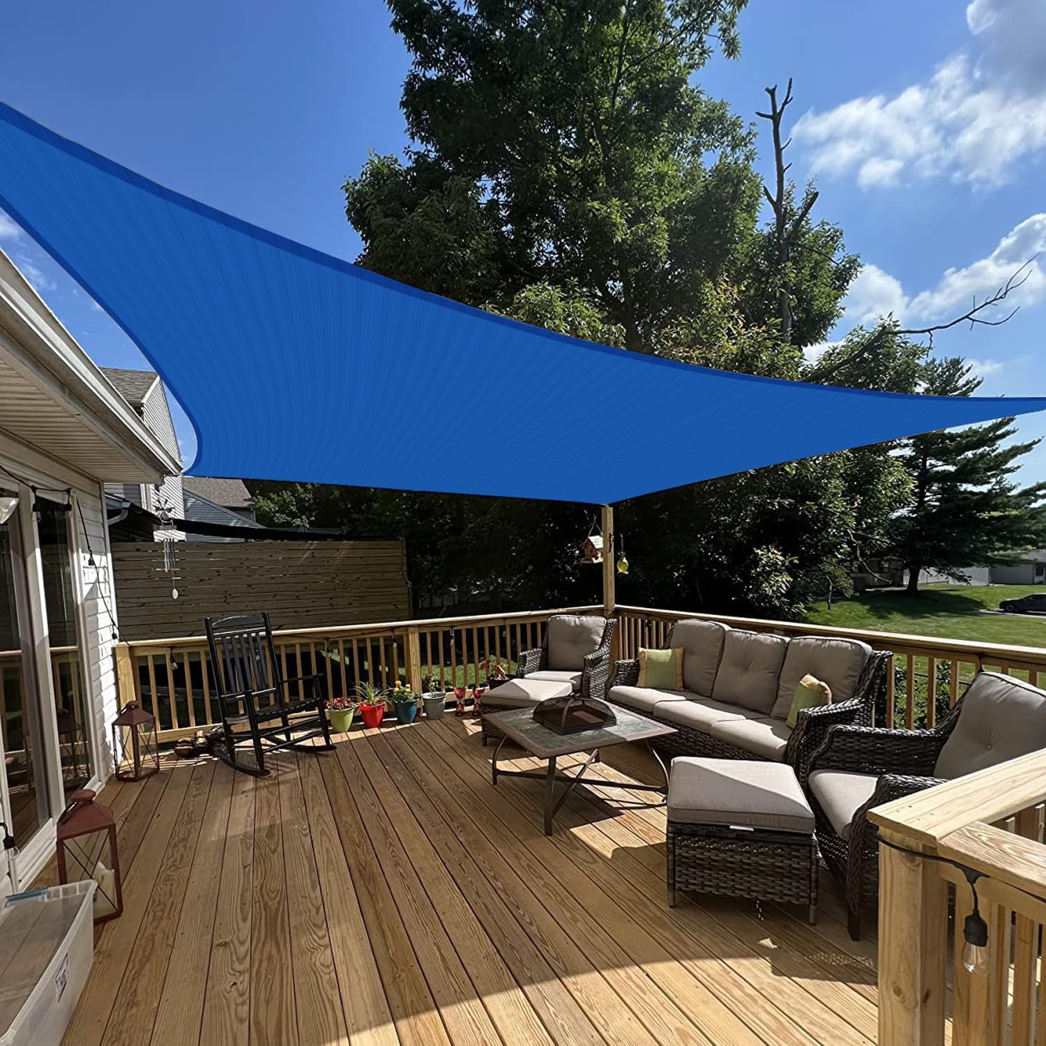 **sunrise 9' x 11' sun shade sail rectangle canopy shade cover uv block ...