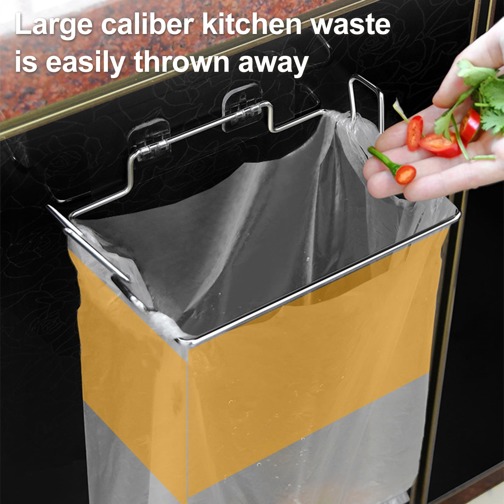 sunsanly 1/2/3Pcs Garbage Bag Hanger with Strong Traceless Glue Three ...