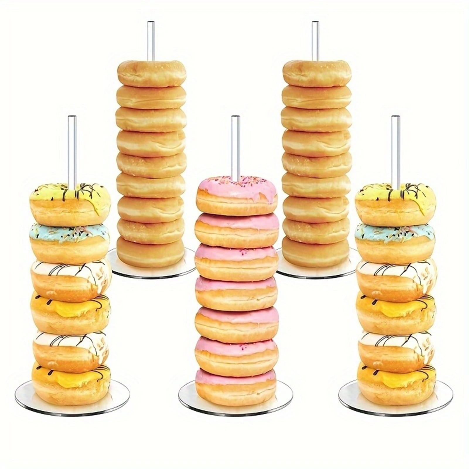 sunsanly 1/4Pcs Acrylic Donut Stand Doughnut Holder with Anti Slip Feet ...