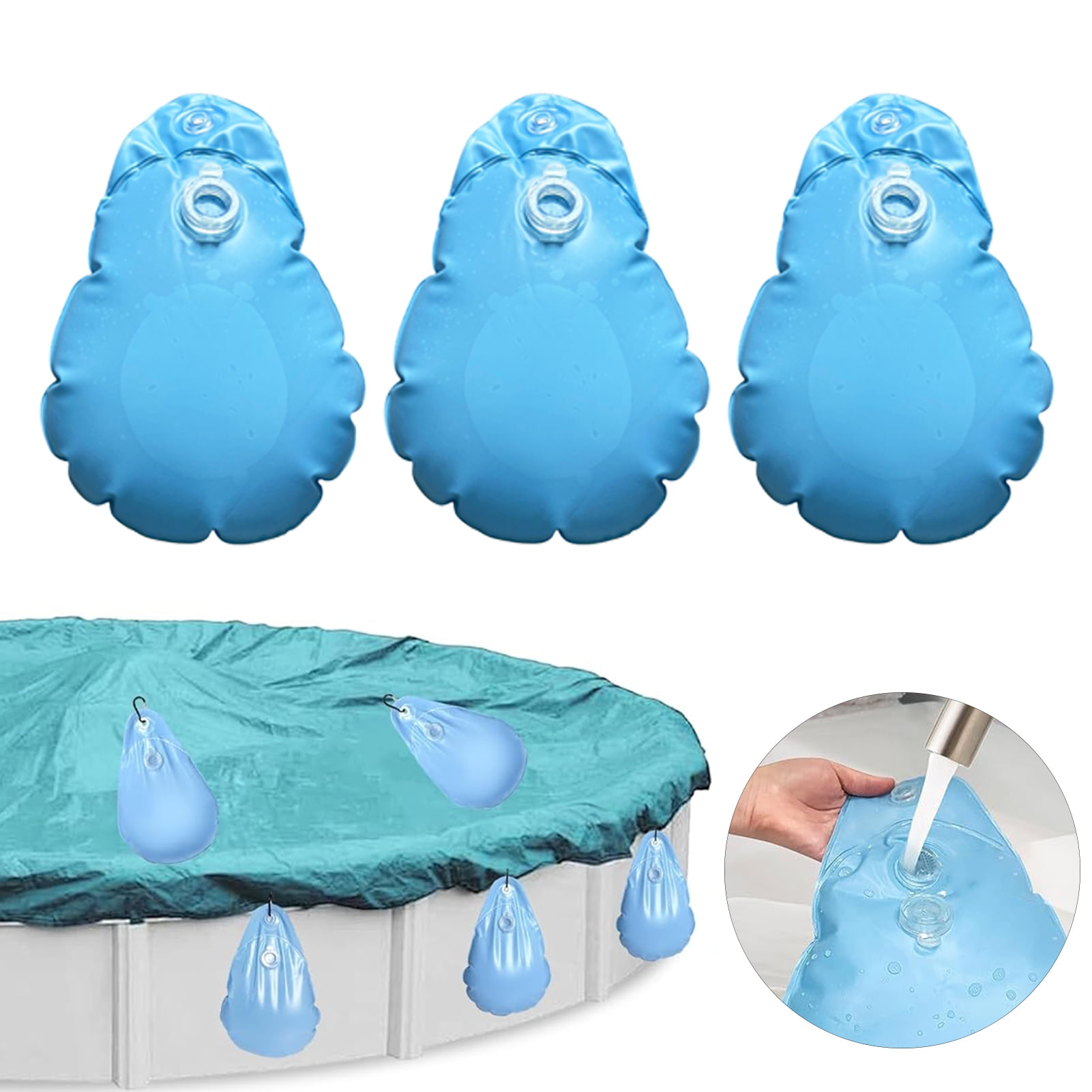 sunsanly 1/6/8/12/16Pcs Pool Cover Weights Leakproof Winter Pool Tarp ...