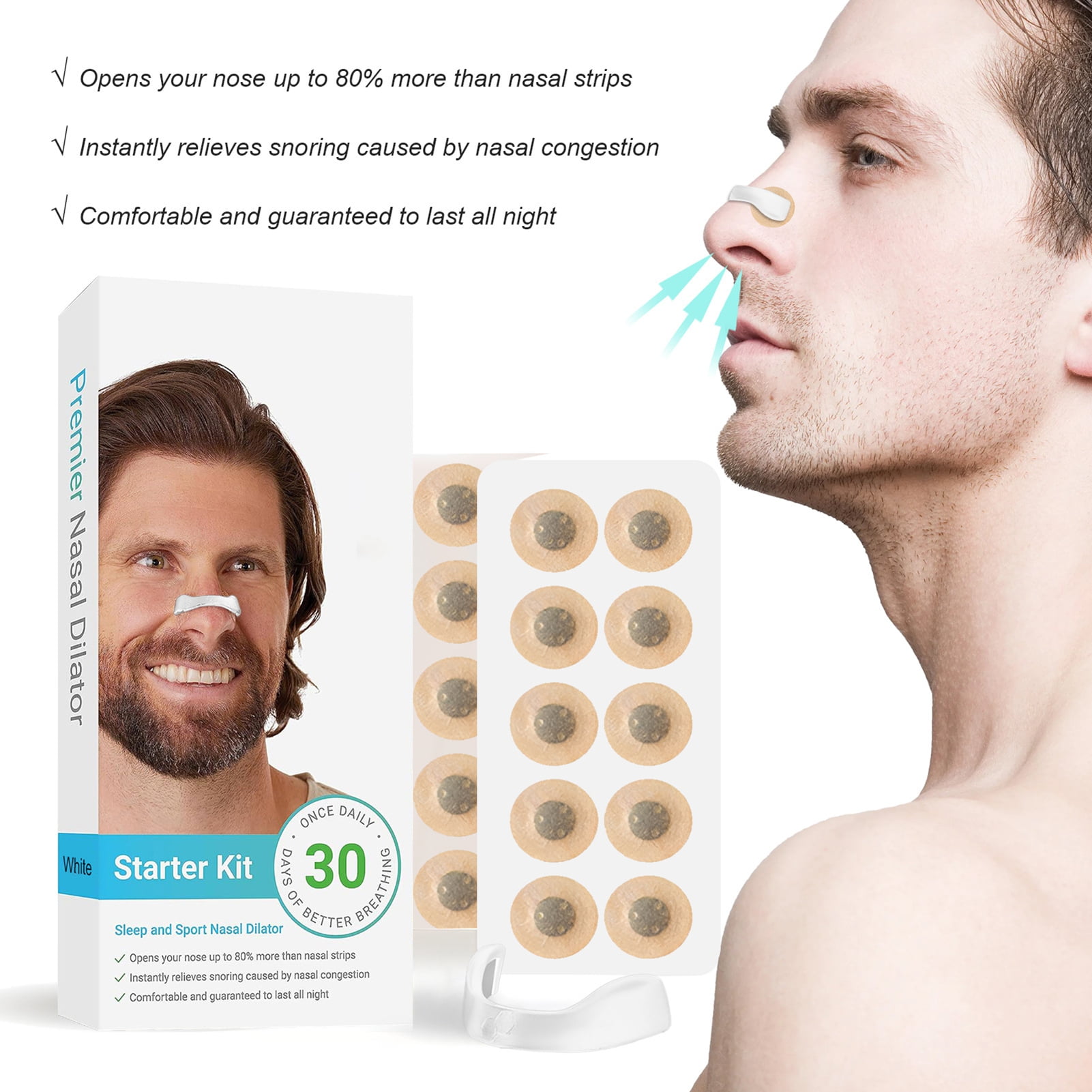 sunsanly 1 Set Intake Breathing Magnetic Nasal Strip Better Breathing ...