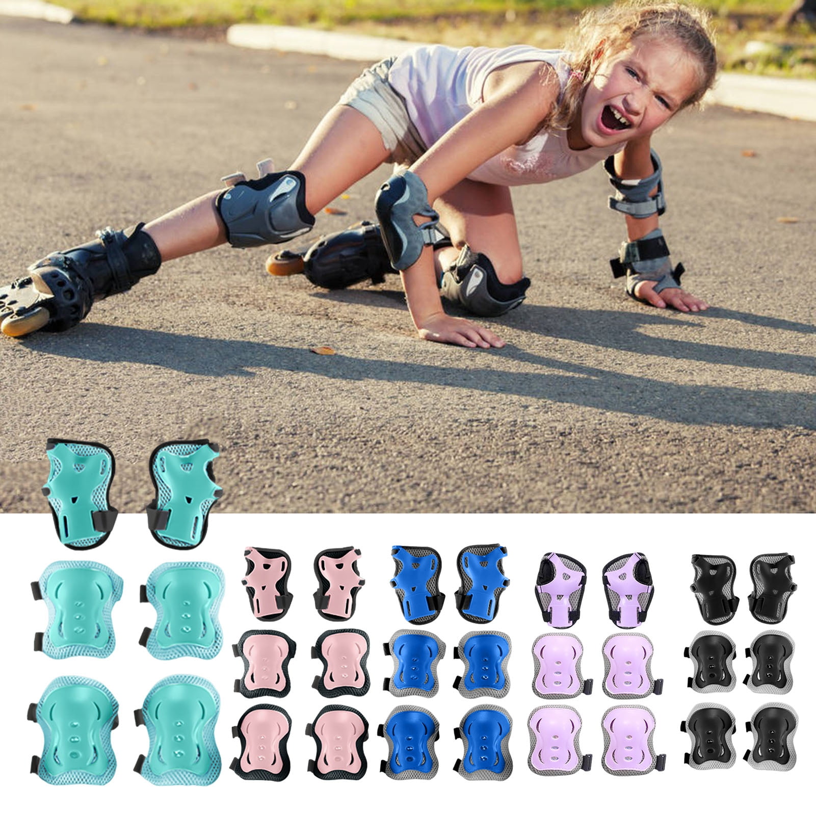 sunsanly 1 Set Kids Roller Skating Protective Gear Skateboarding ...
