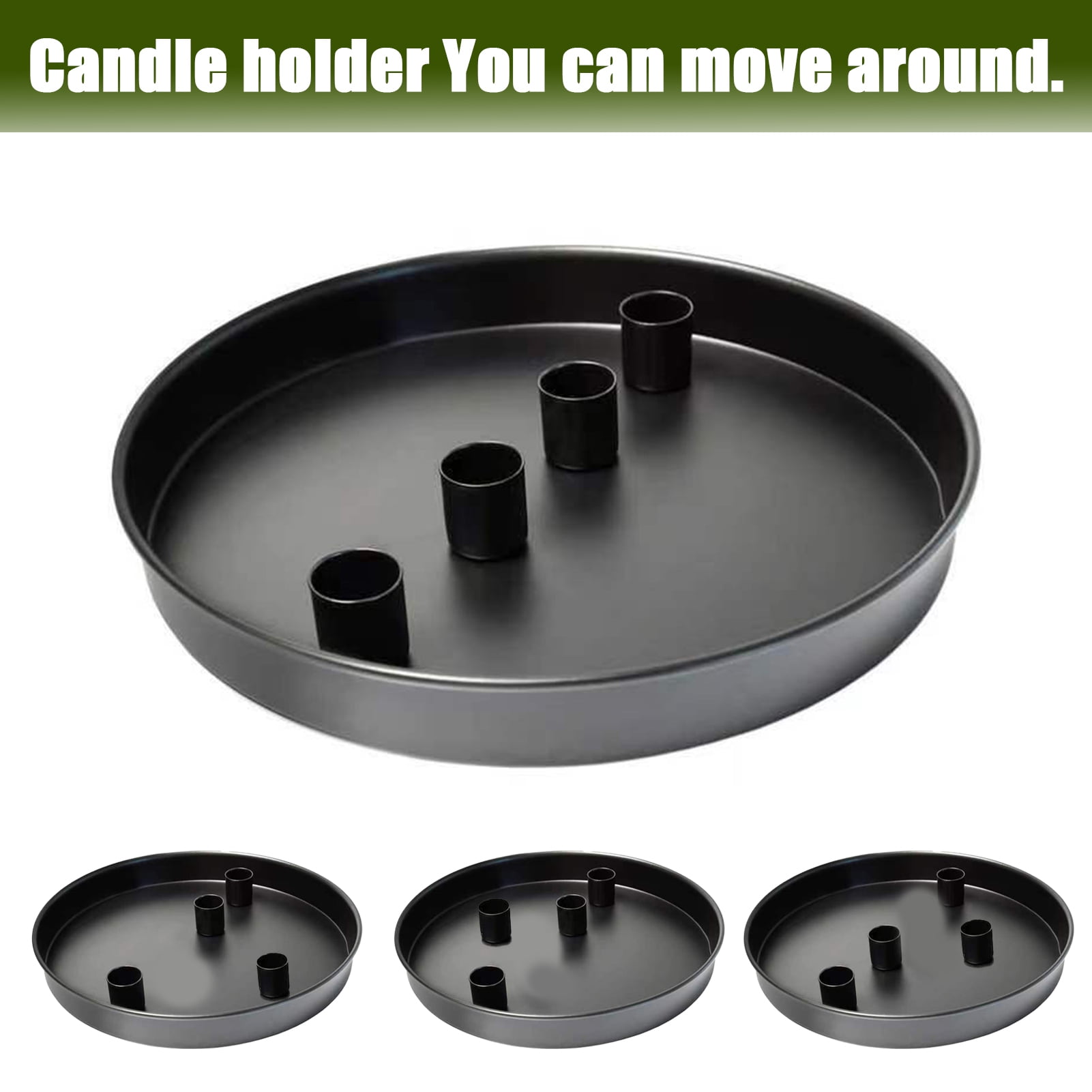sunsanly 1 Set Metal Candlestick Tray with 4 Magnetic Candle Holder ...