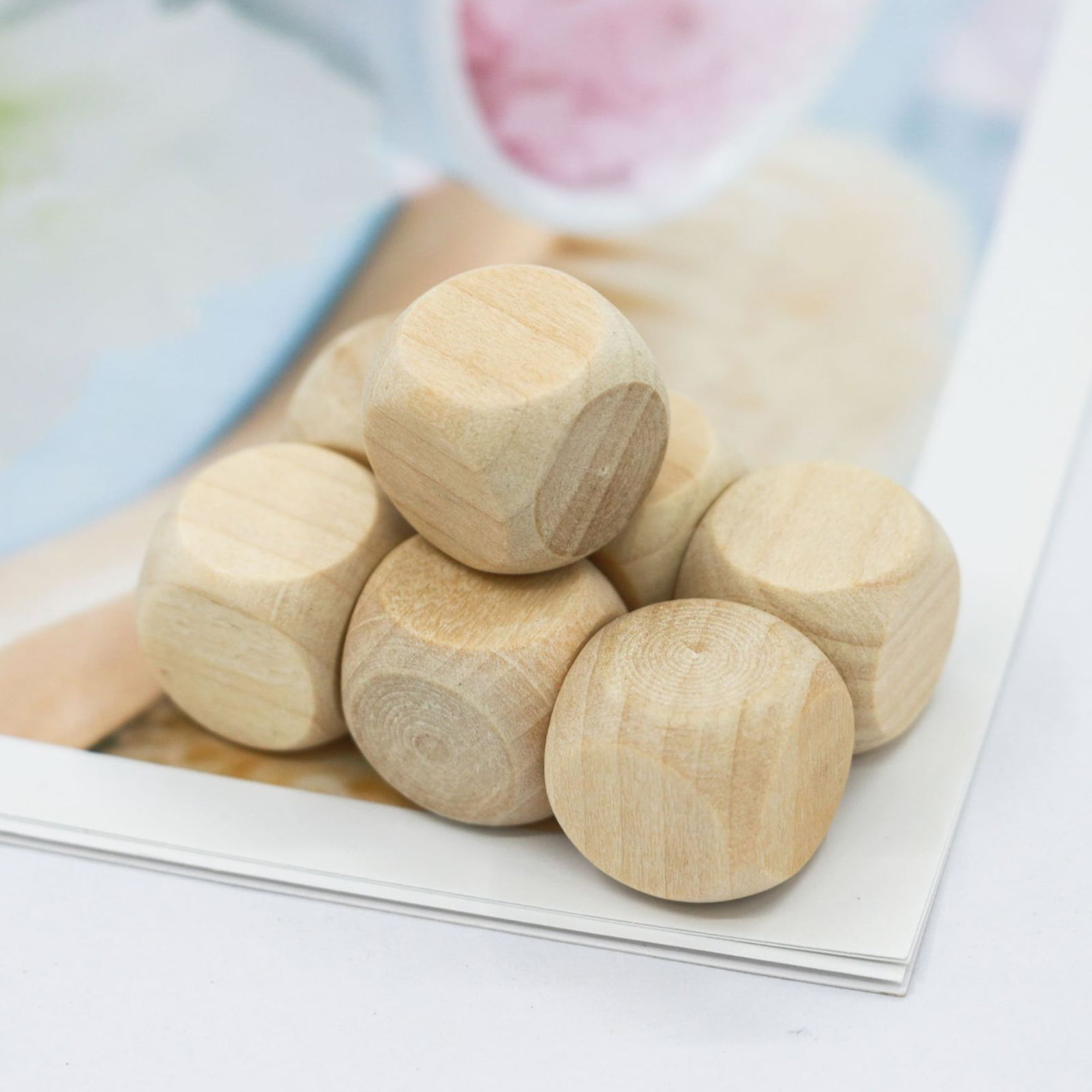 sunsanly 100Pcs Dice Block Toy with Hole 6-Sided DIY Games Engraving ...