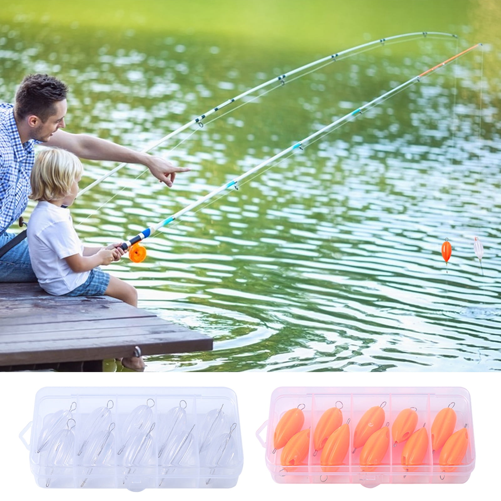 sunsanly 10Pcs/Box 3/3.5/4.2/5.2G Fishing Casting Weight Floating ...