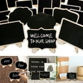 sunsanly 10Pcs Mini Chalkboard Sign with Stand Wooden Desktop Blackboard Reusable Single Sided ...