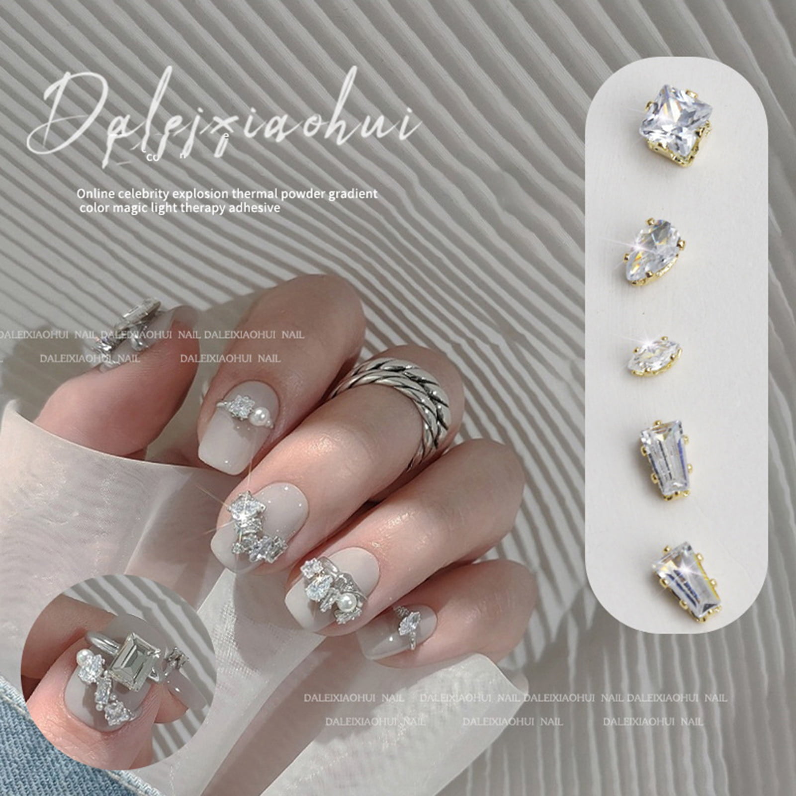 sunsanly 10Pcs Nail Art Charm Zircon Anti-scratch Drop-resistant Easy ...