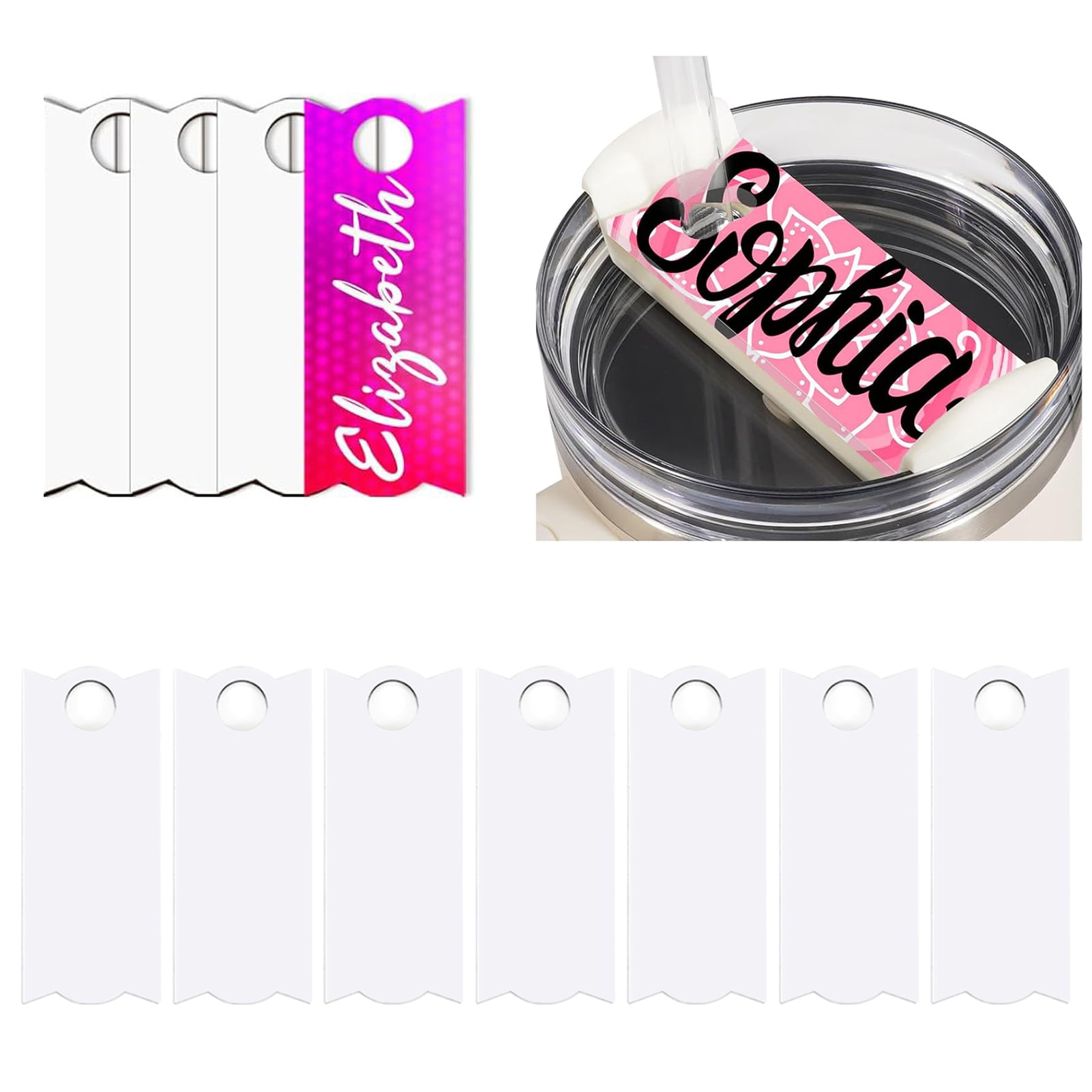 sunsanly 10Pcs Sublimation Name Plates Sublimation Topper Personalized ...