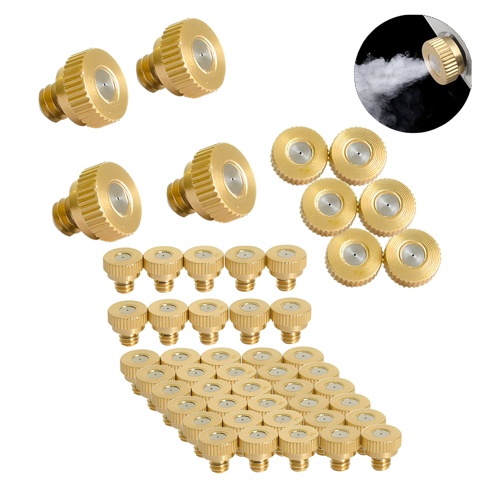 sunsanly 12 Pcs Brass Misting Nozzle Heavy Duty Screw Thread Atomizing ...